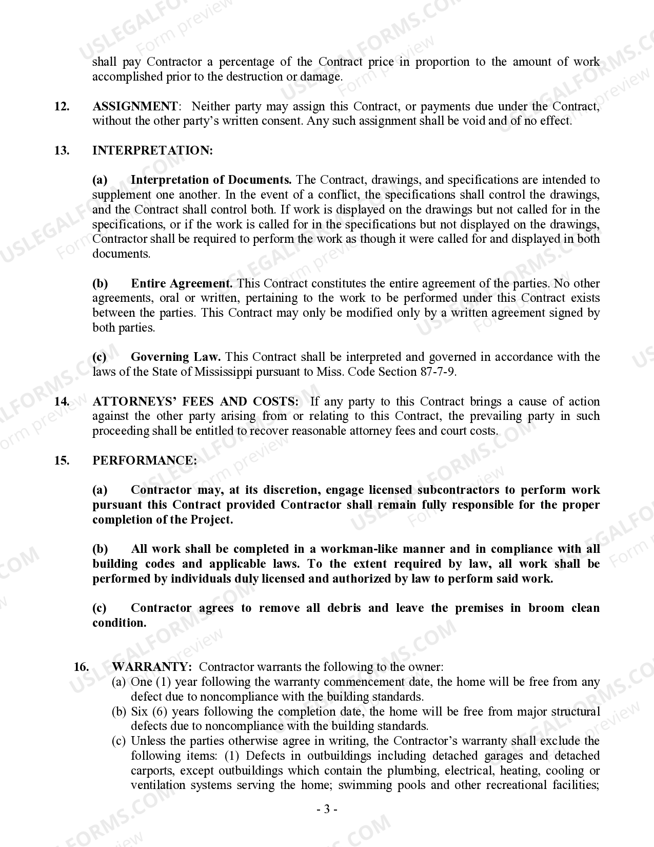 Builders Contract For New Construction | US Legal Forms