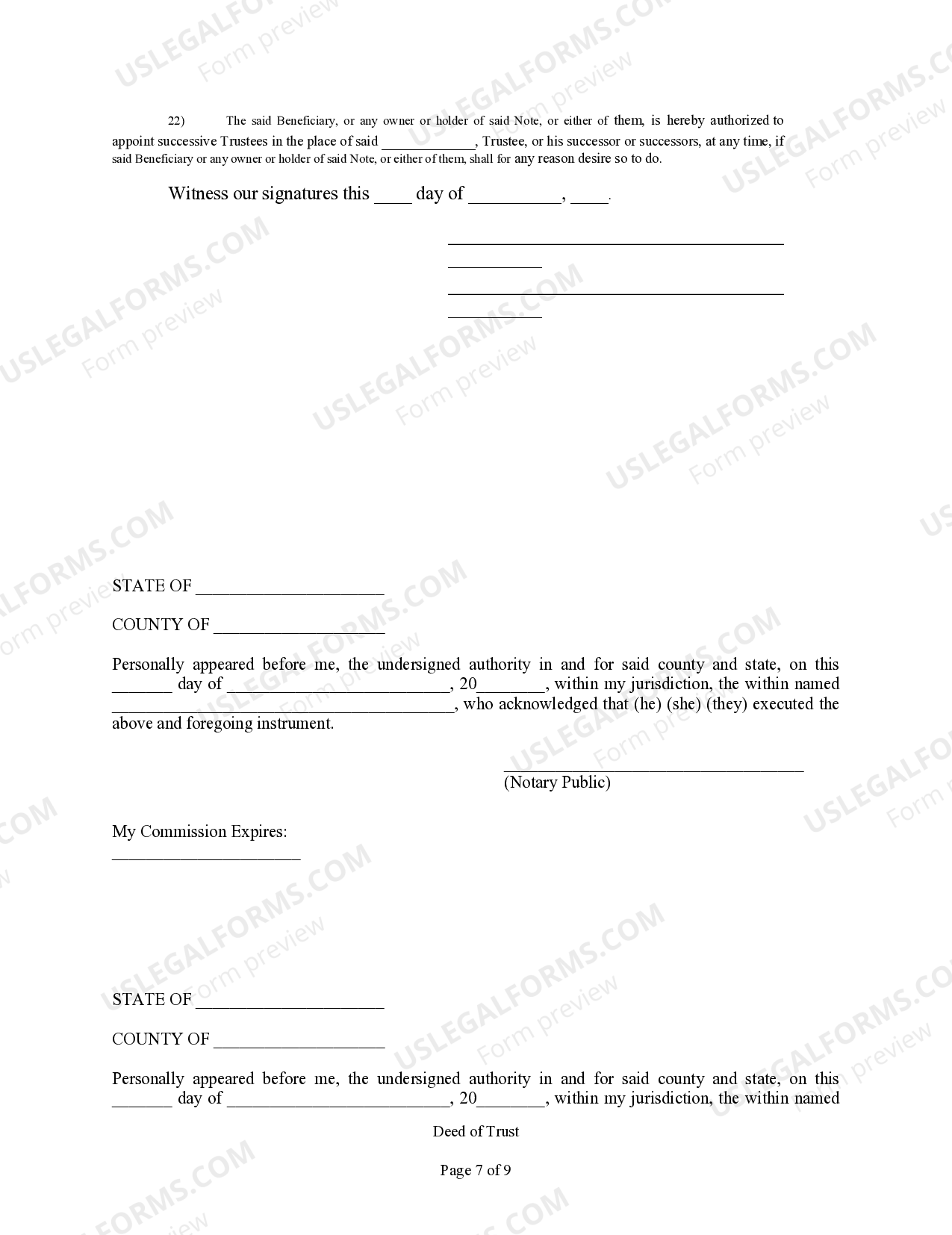 Mississippi Deed of Trust - Deed Trust Trustee | US Legal Forms