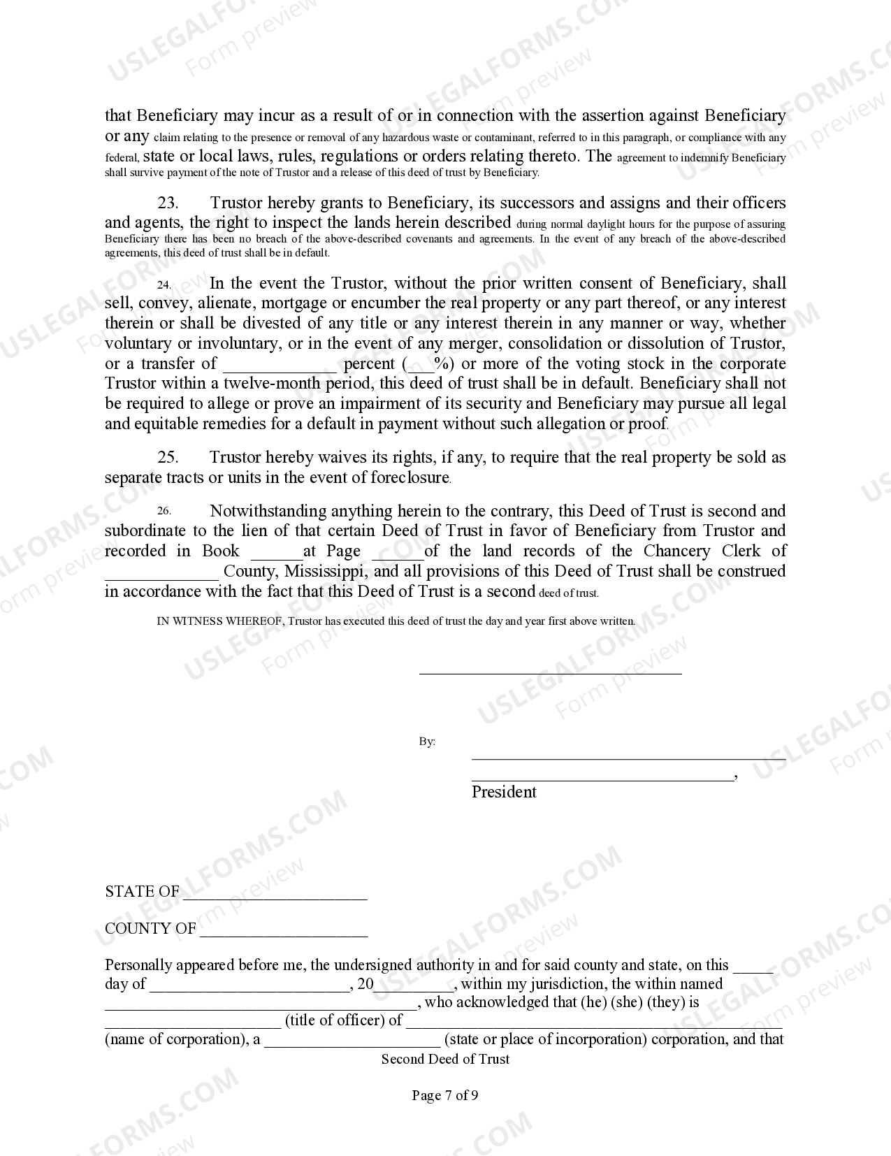 2nd Deed Of Trust Form For Property | US Legal Forms