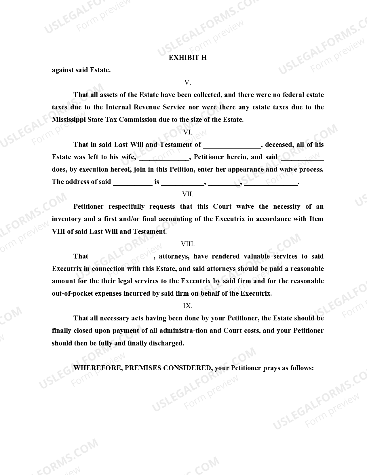 Executor With Power Reserved | US Legal Forms