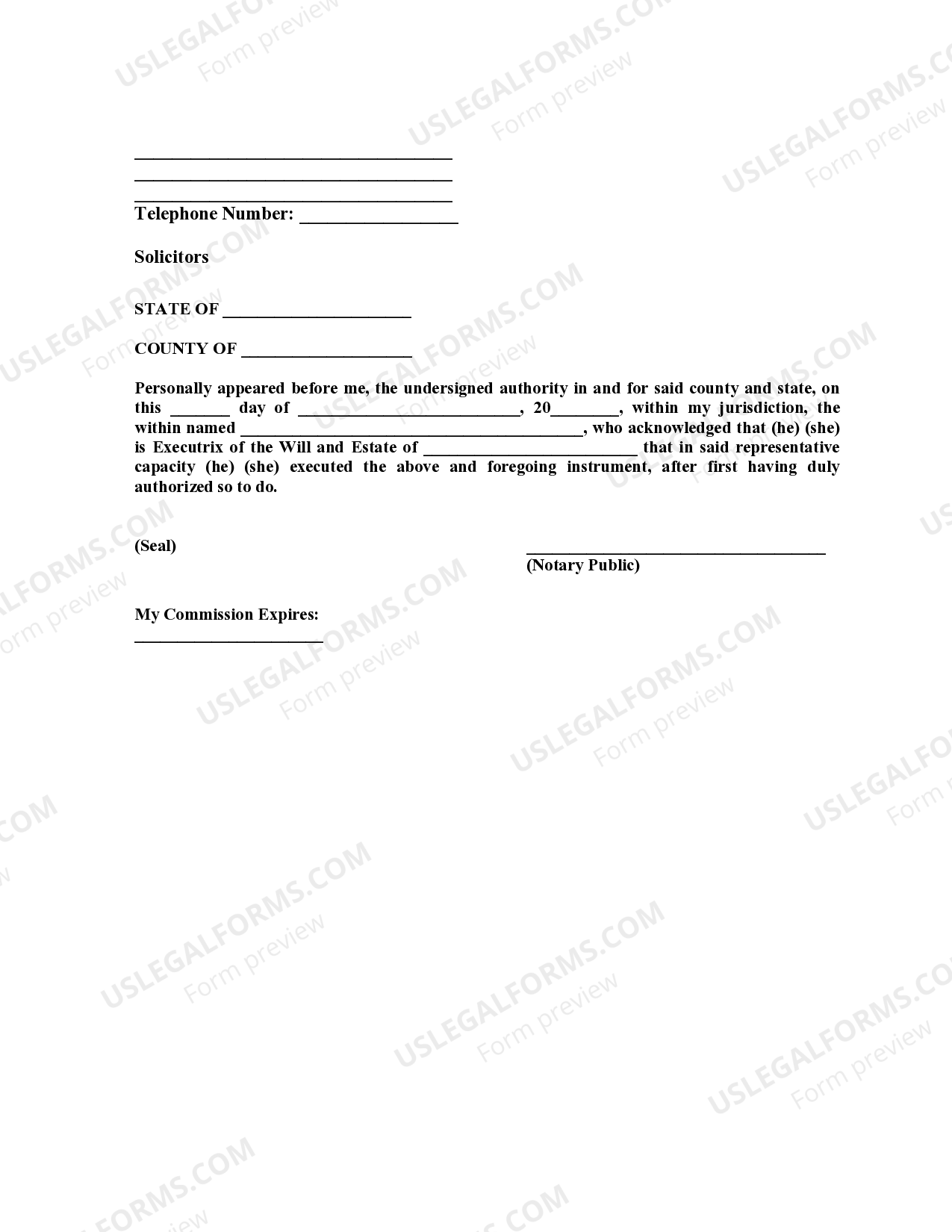 Executor With Power Reserved | US Legal Forms