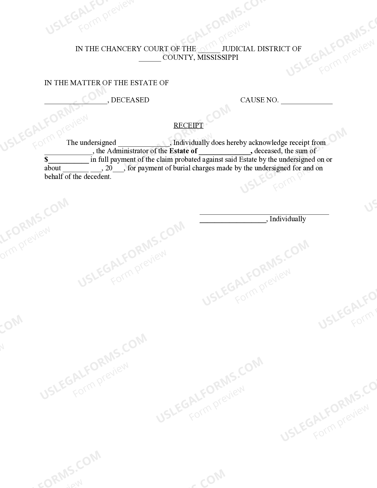 Receipt Form For Estate Distribution | US Legal Forms