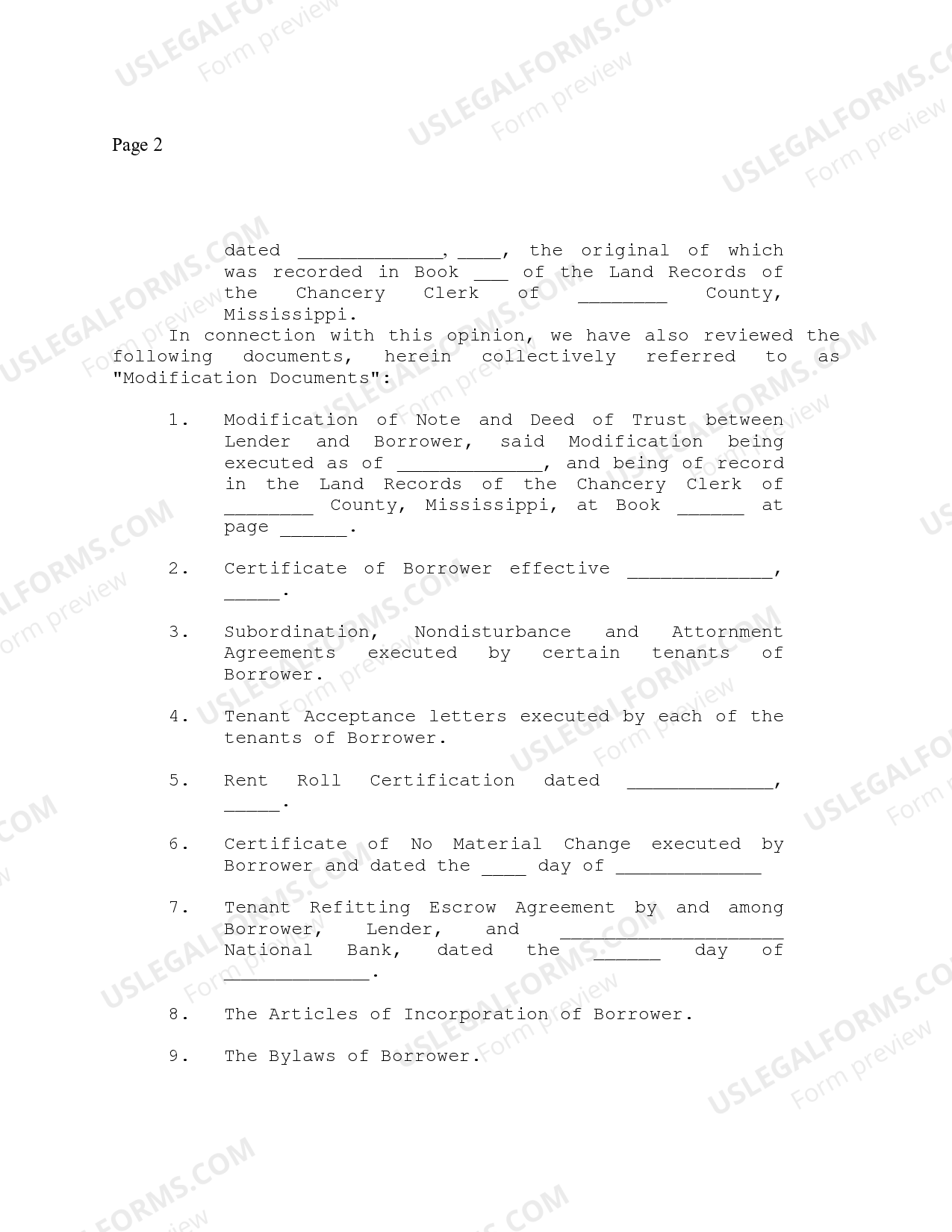 Mississippi Sample Lenders Counsel Legal Opinion Letter - Legal Opinion ...