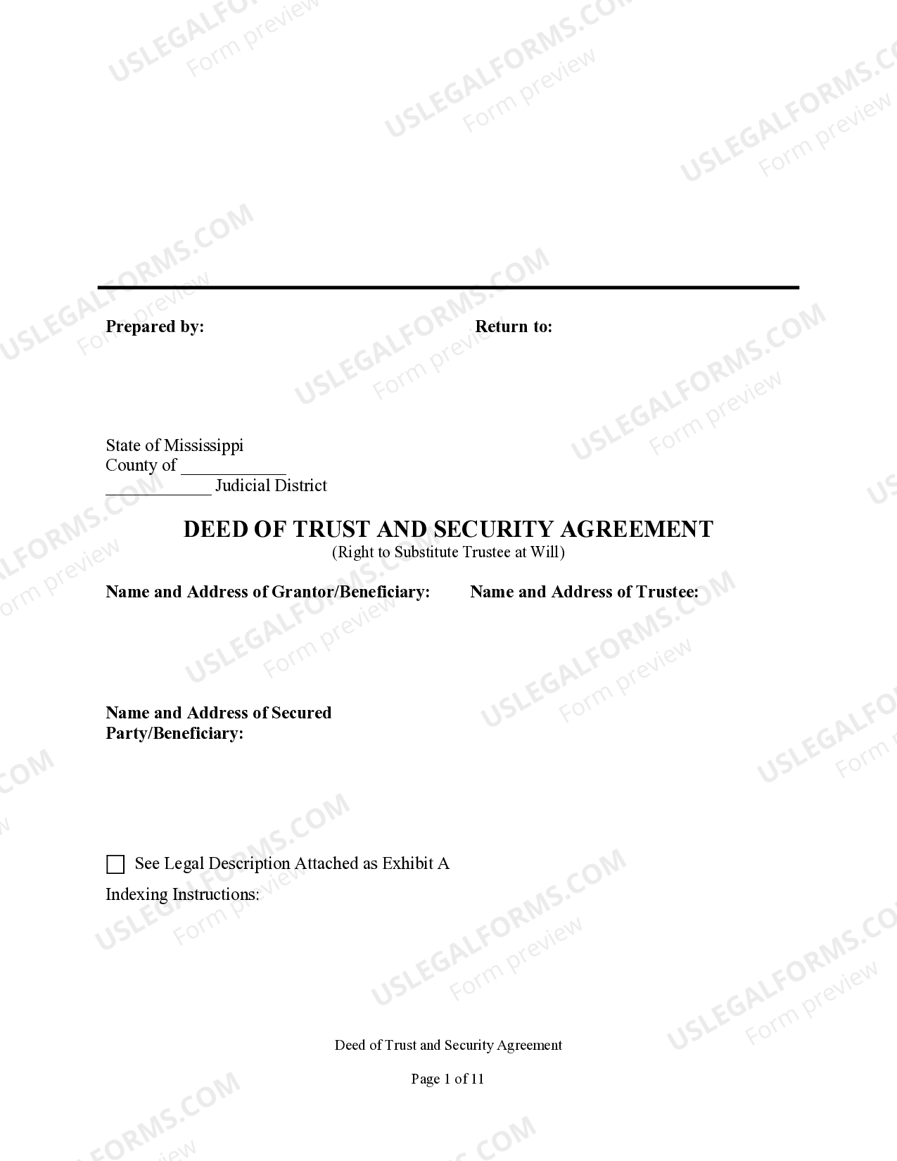 Mississippi Commercial Deed of Trust and Security Agreement | US Legal ...