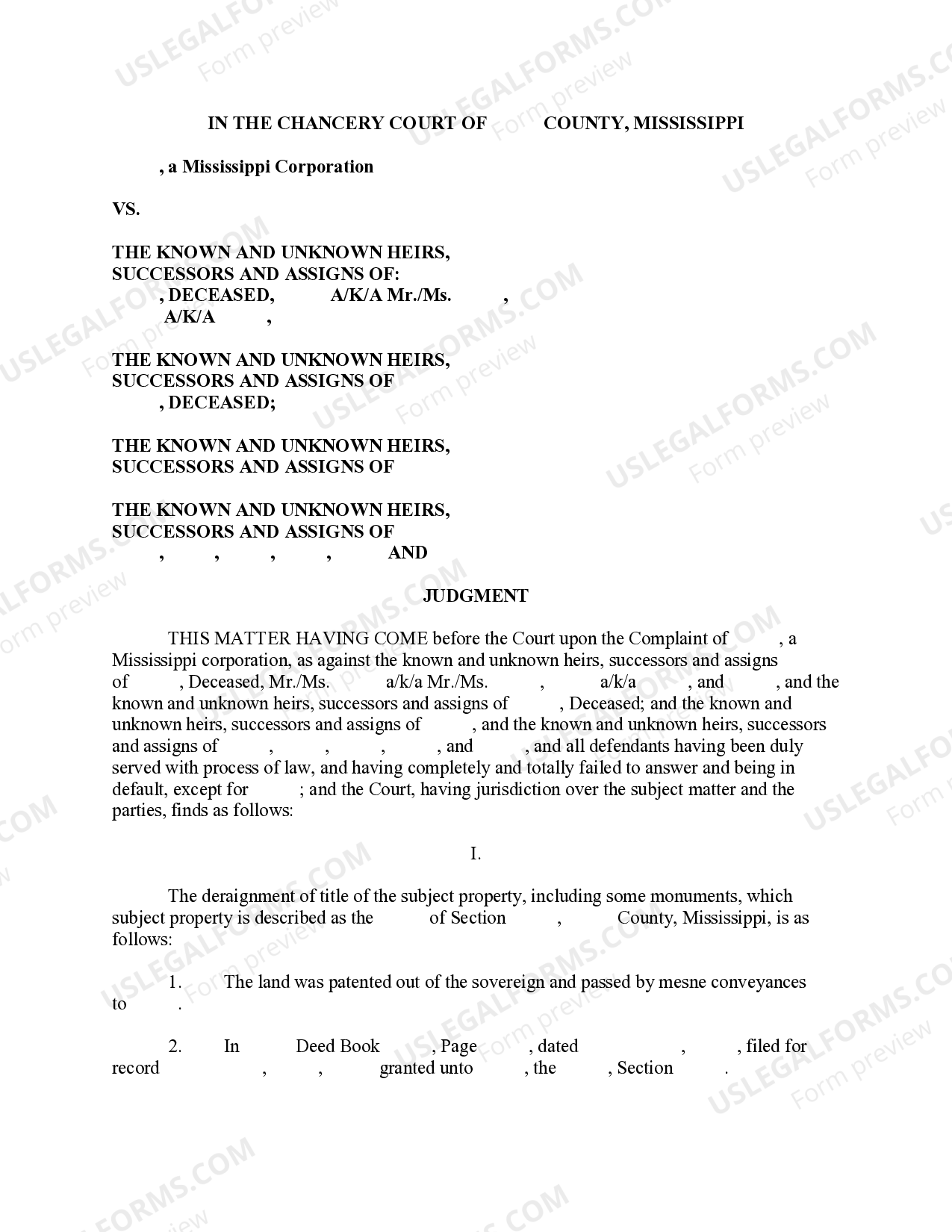 Mississippi Judgment | US Legal Forms