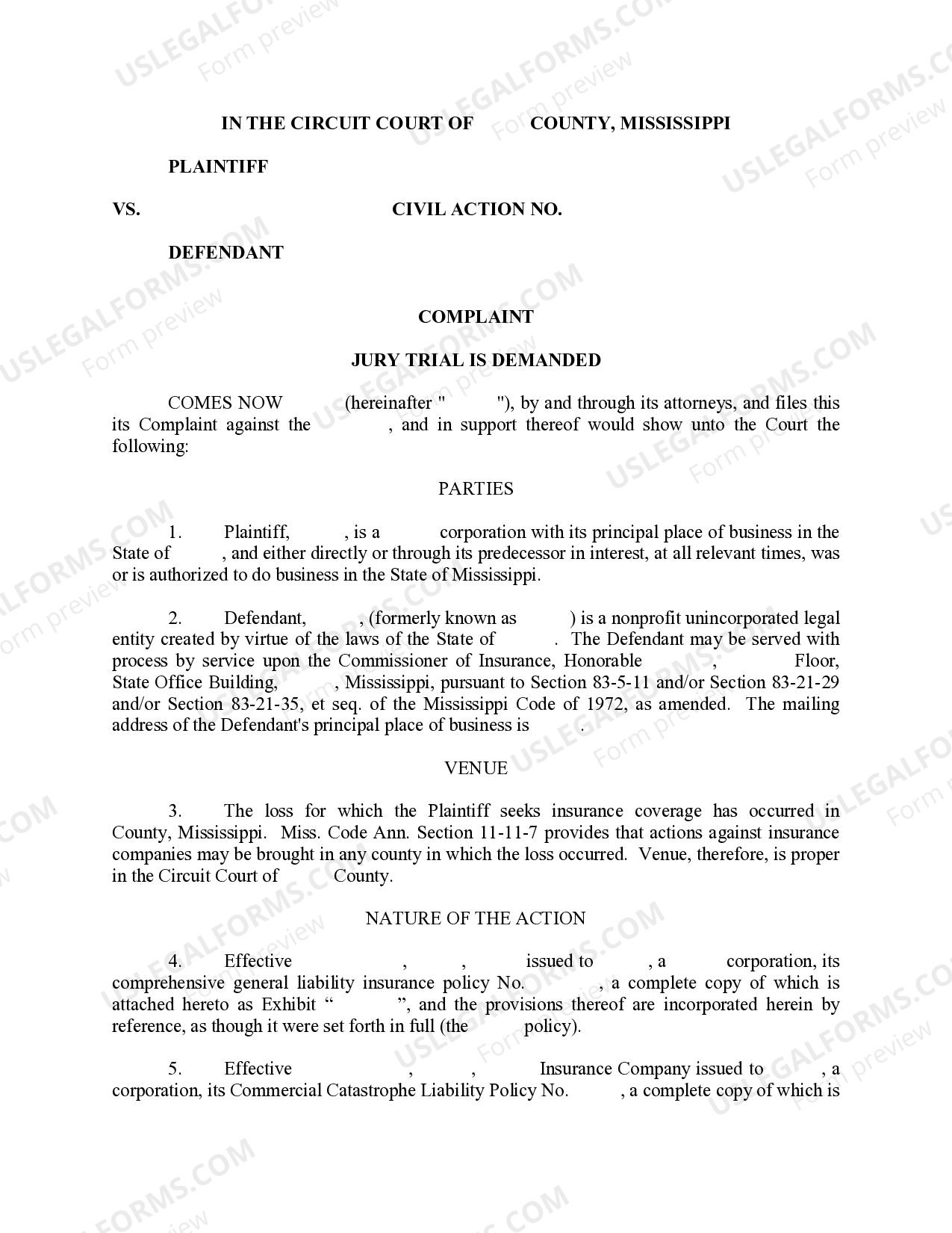 Mississippi Complaint for Declaratory Judgment - Mississippi ...