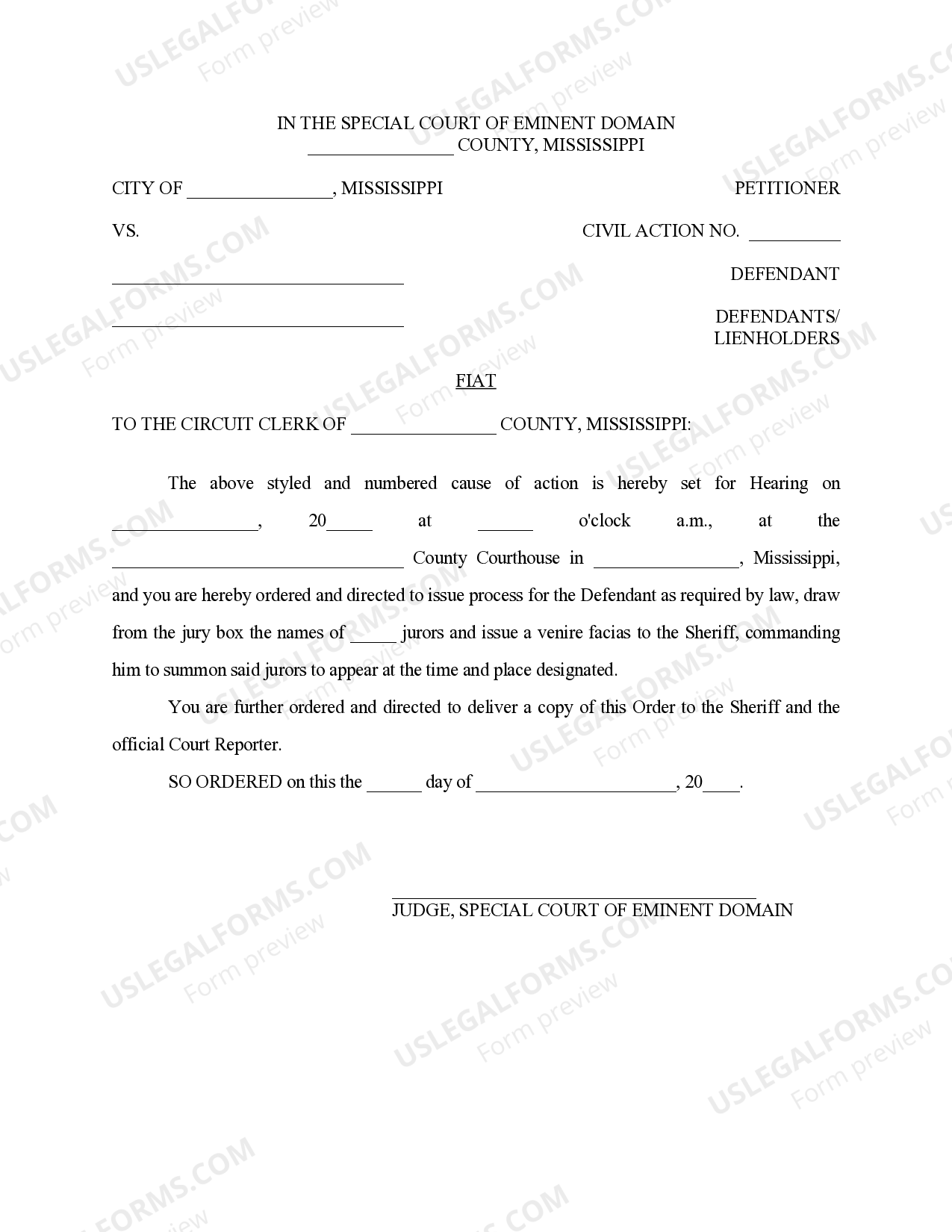Mississippi Fiat | US Legal Forms