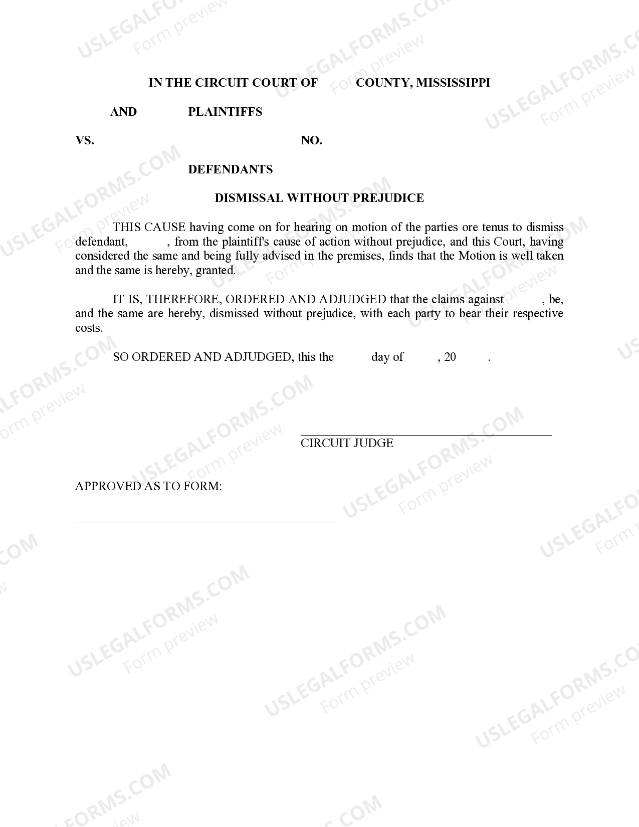 Mississippi Default Judgment | US Legal Forms