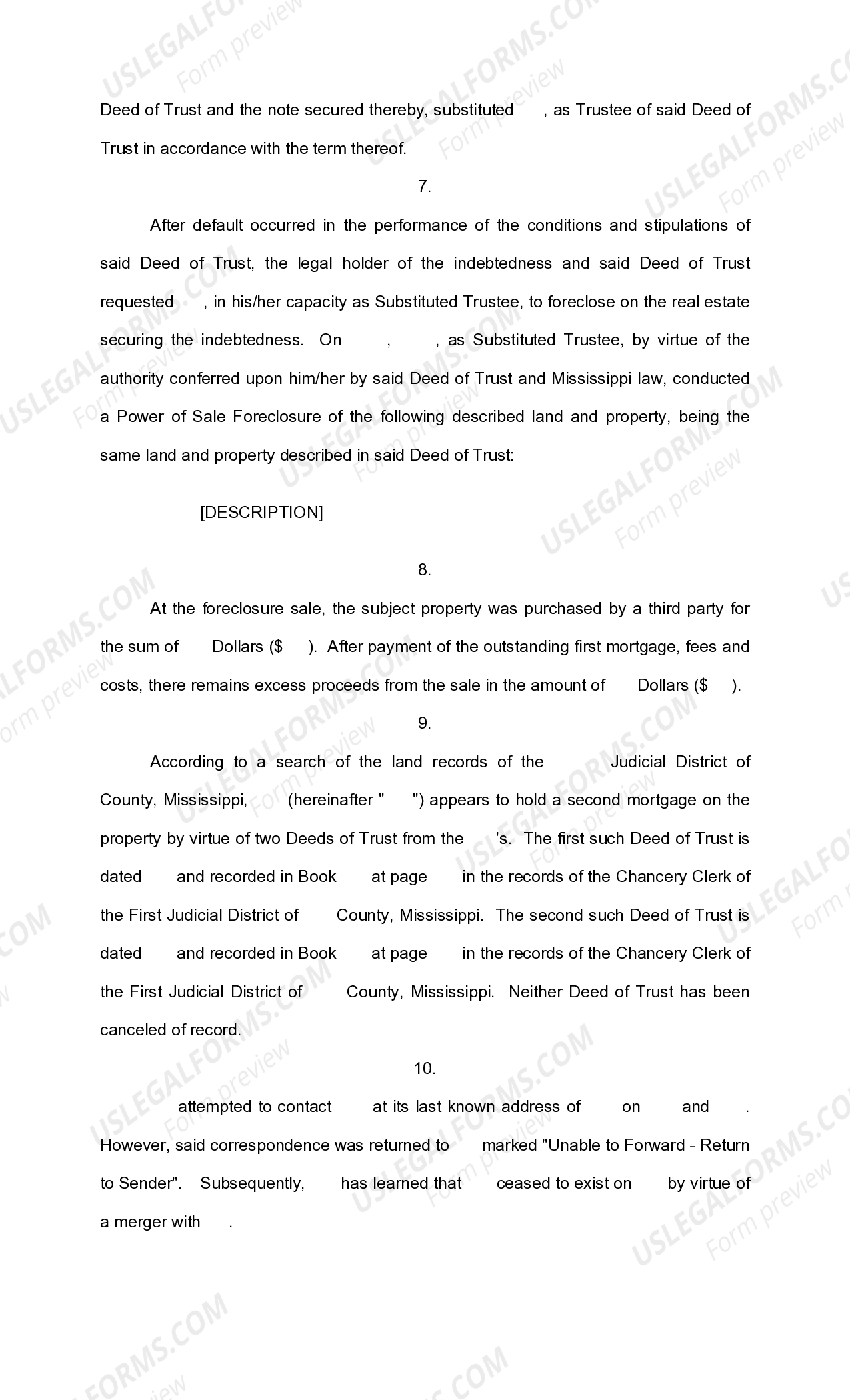 Mississippi Complaint for Interpleader by Trustee | US Legal Forms