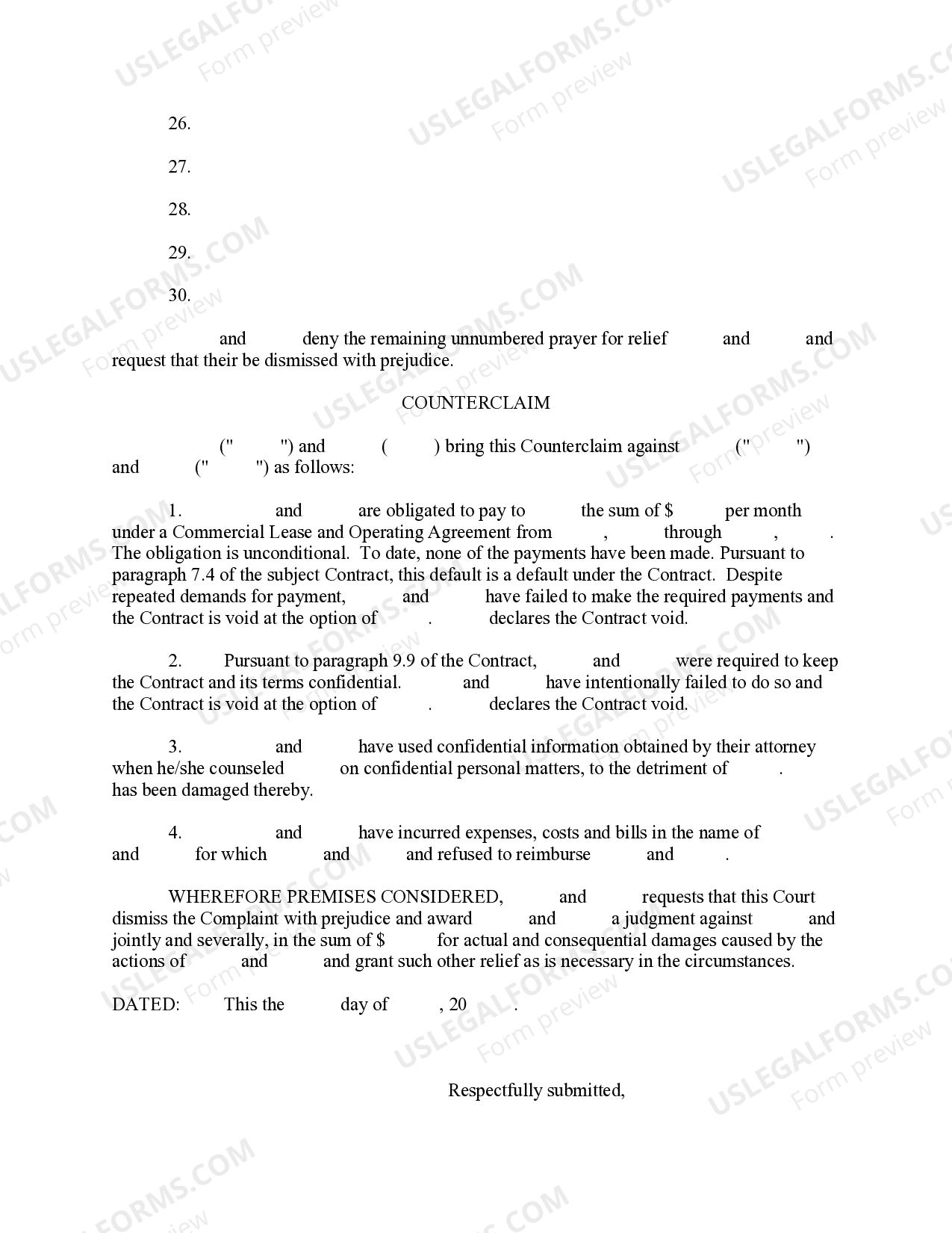 Mississippi Answer and Counterclaim | US Legal Forms