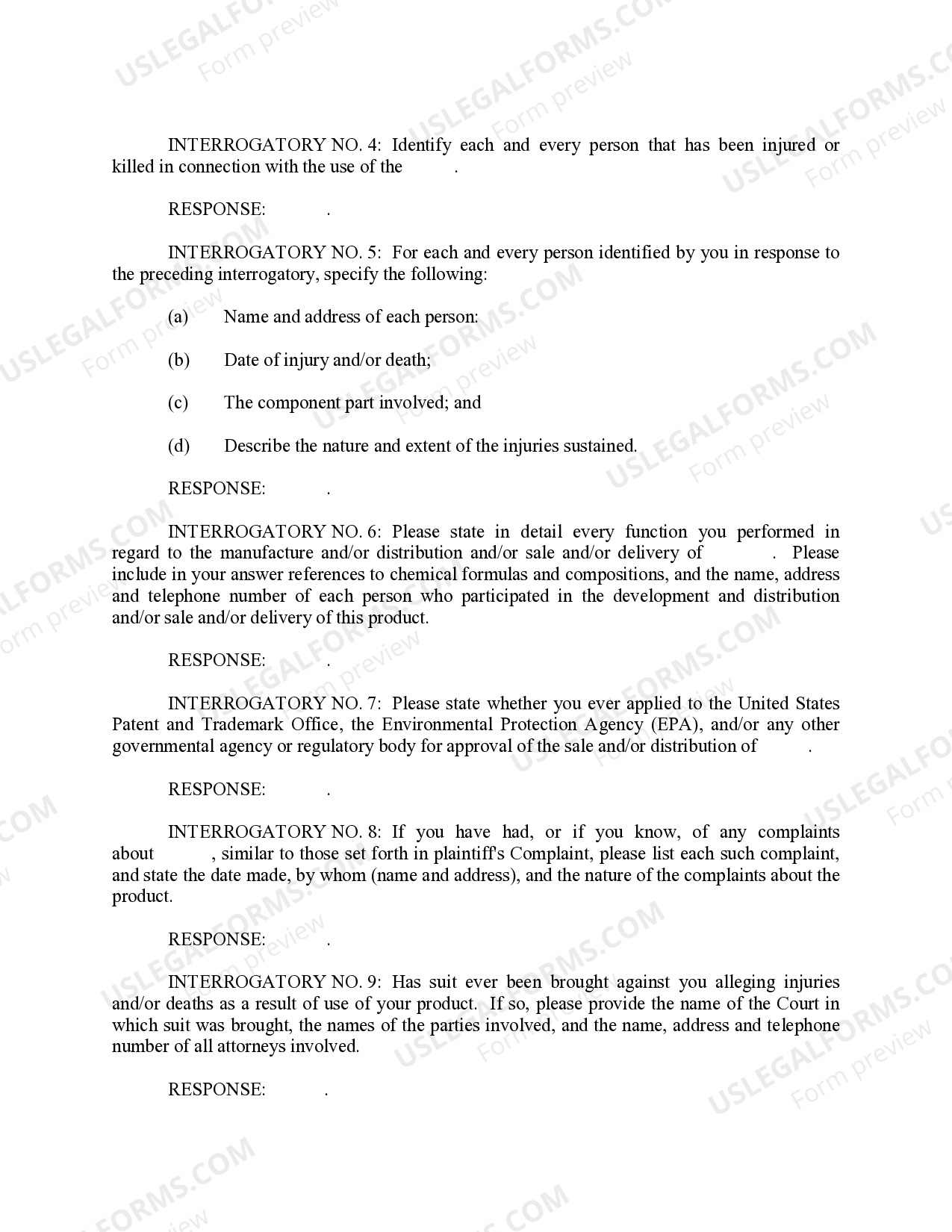 Mississippi Defendant's Response to Interrogatories | US Legal Forms