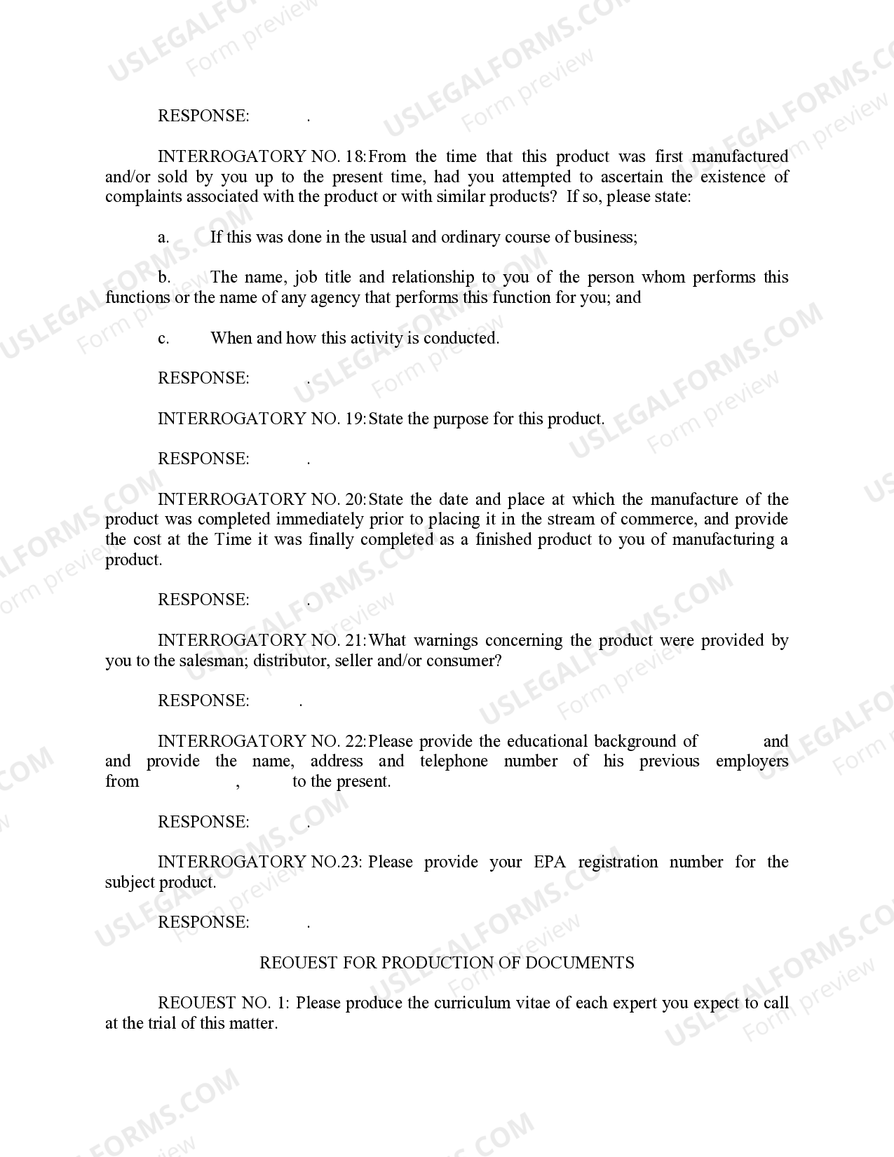 Mississippi Defendant's Response to Interrogatories | US Legal Forms