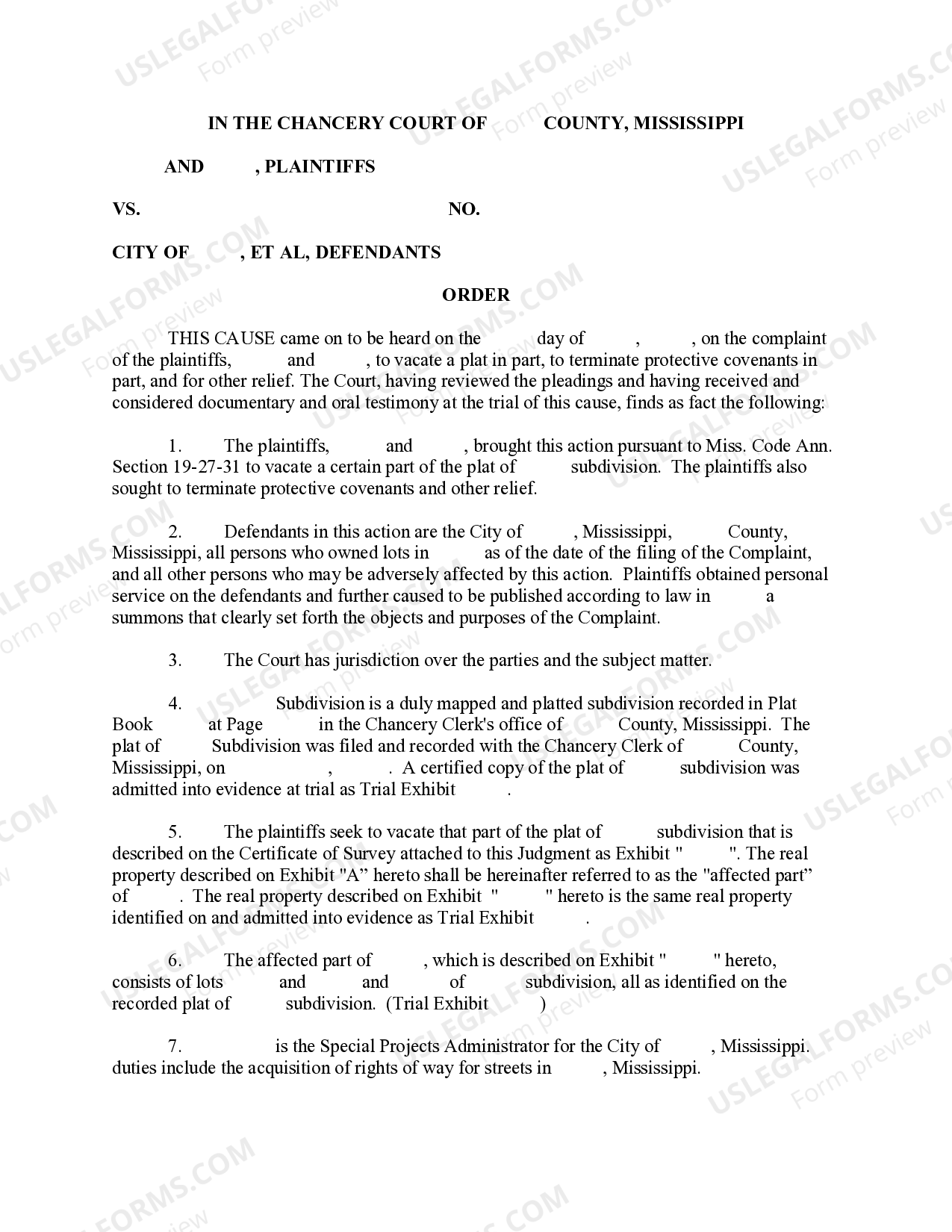 Mississippi Order Correcting Final Judgment | US Legal Forms