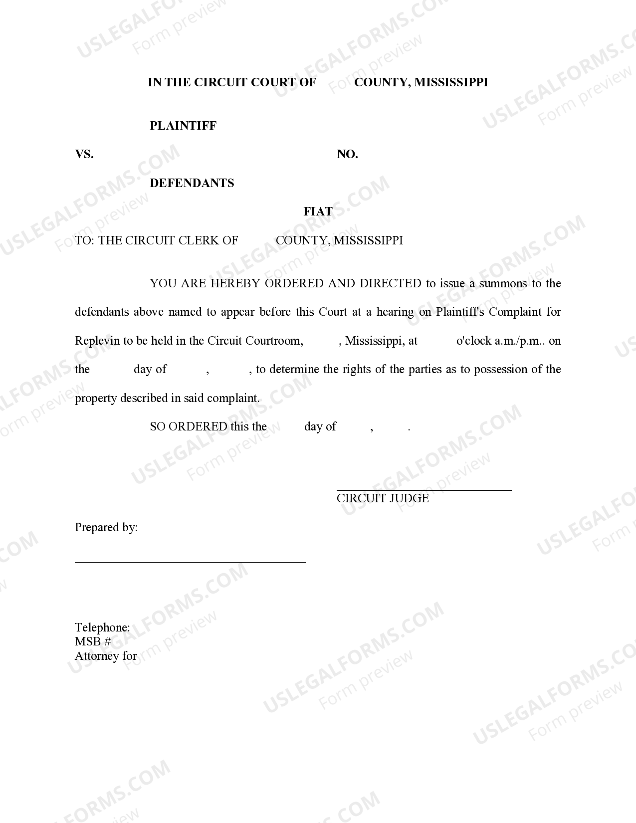 Mississippi Fiat | US Legal Forms