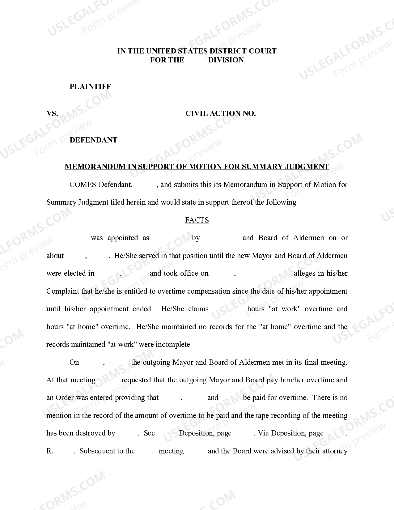 Mississippi Memorandum in Support of Motion for Summary Judgment | US ...