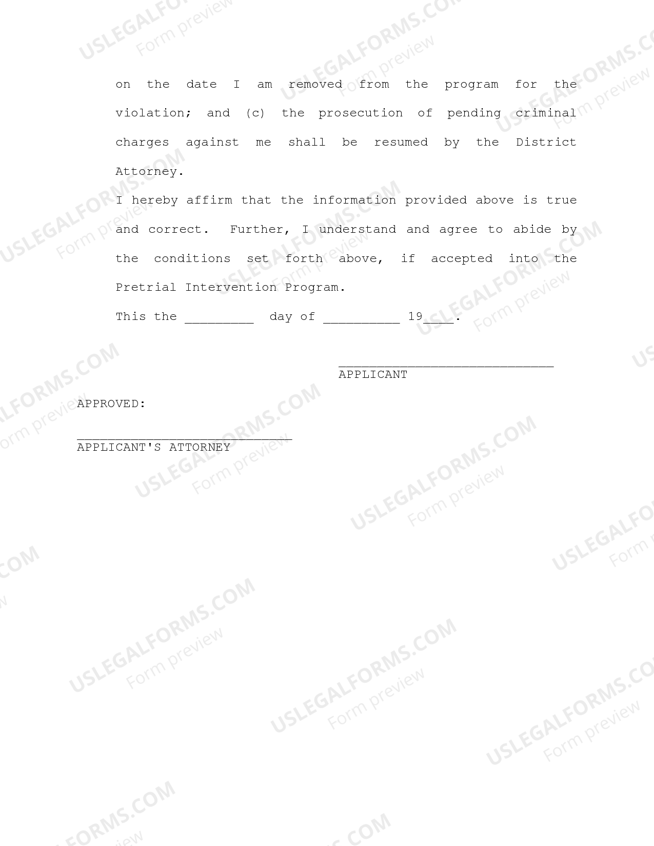 Mississippi Application for Acceptance into the Pretrial Intervention Program of the Twentieth ...