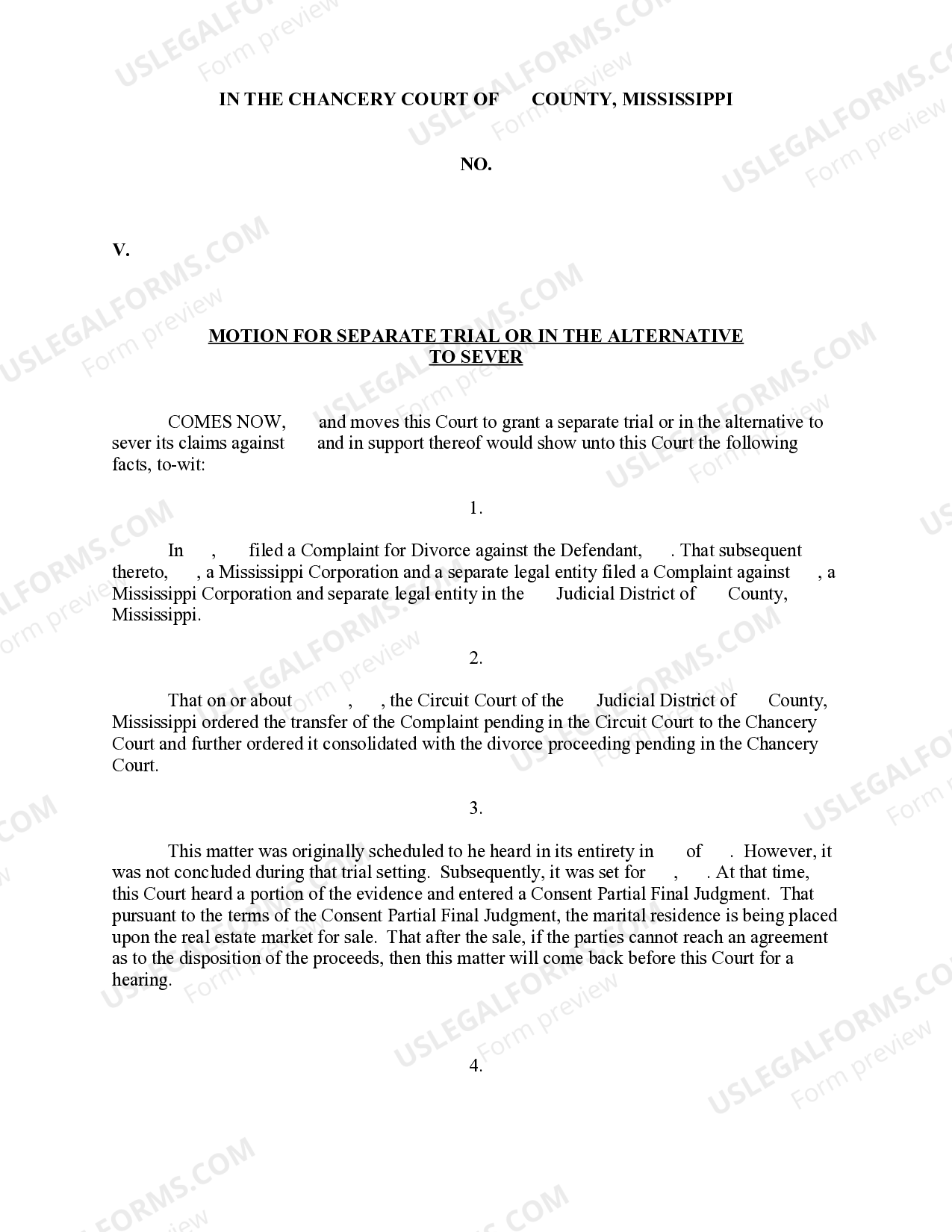 Mississippi Motion for Separate Trial or in the Alternative to Sever ...