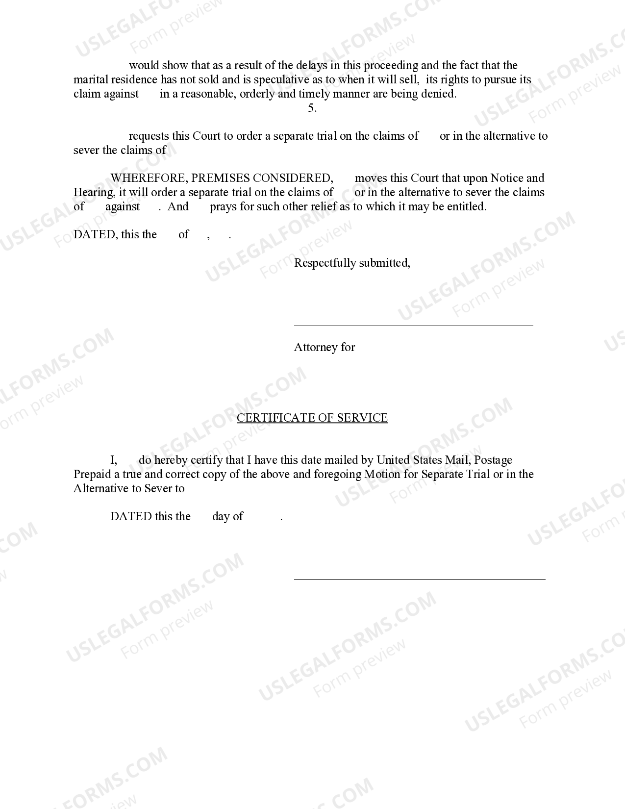 Mississippi Motion for Separate Trial or in the Alternative to Sever ...
