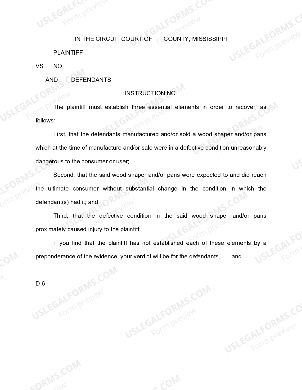 Mississippi Jury Instruction - Elements of the Case - Mississippi Jury ...