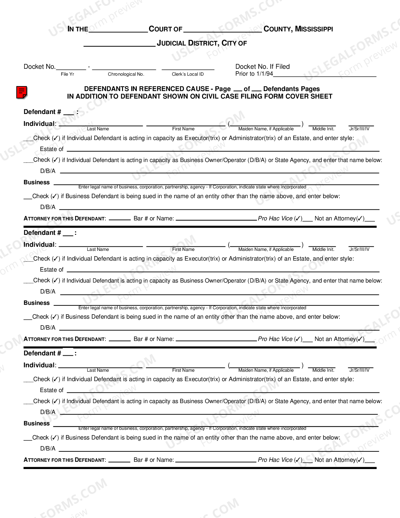 Mississippi Civil Cover Sheet - Mississippi Civil Cover Sheet | US ...
