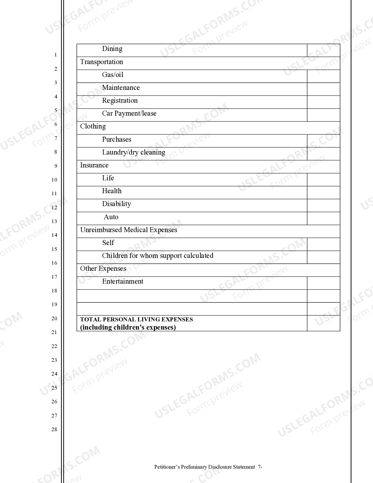 Montana Preliminary Declaration of Disclosure | US Legal Forms