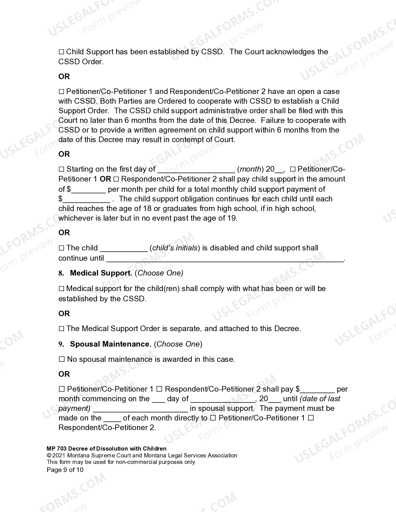 Montana Joint Petition for Dissolution | US Legal Forms