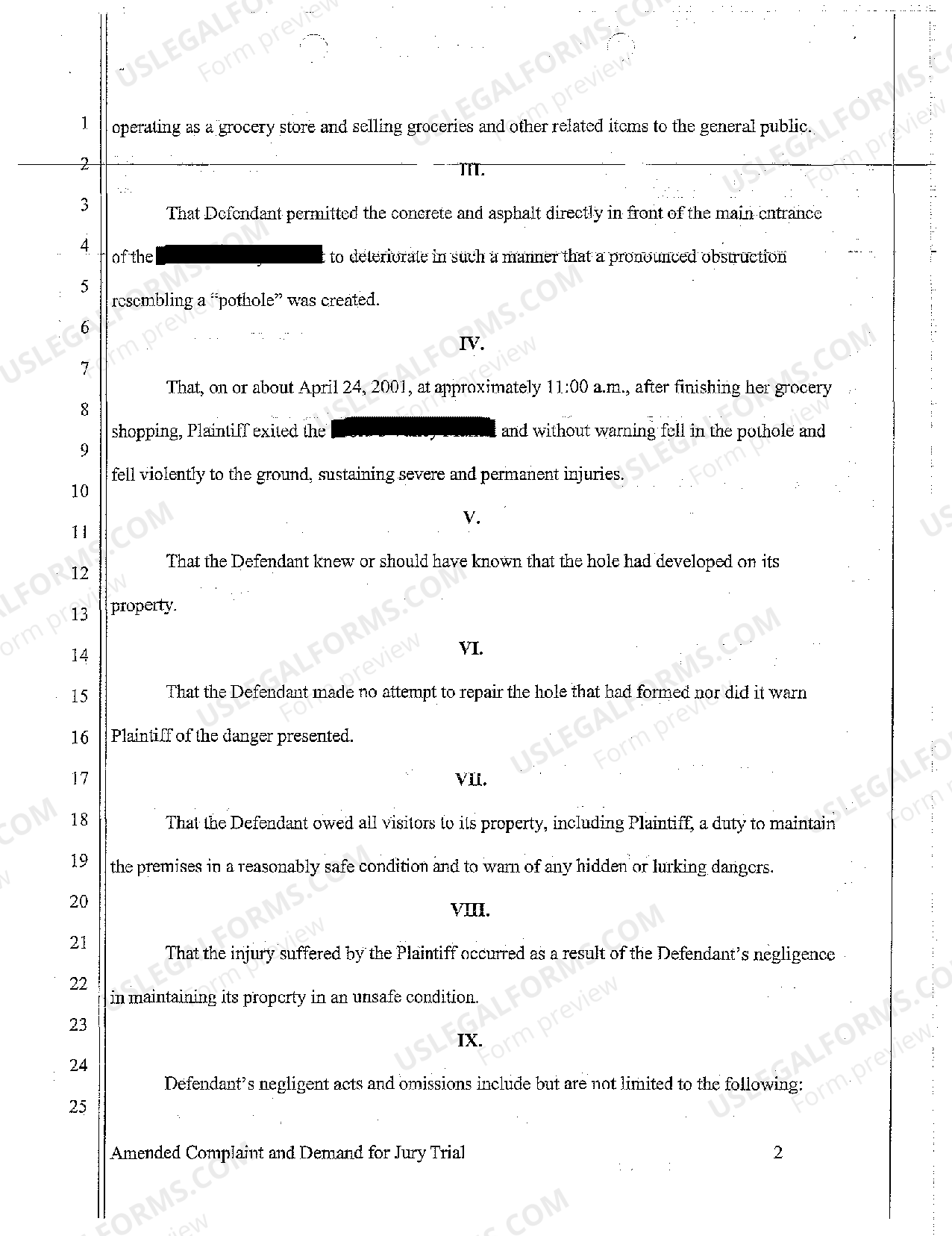 Montana Amended Complaint and Demand for Jury Trial | US Legal Forms