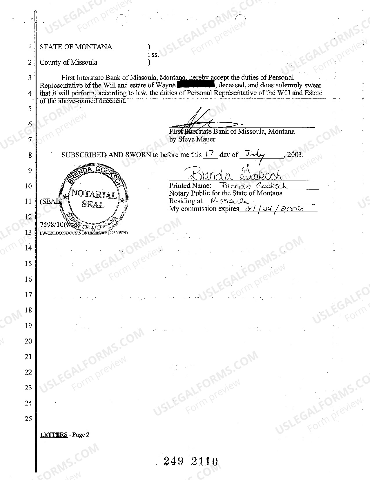 Montana Letters | US Legal Forms