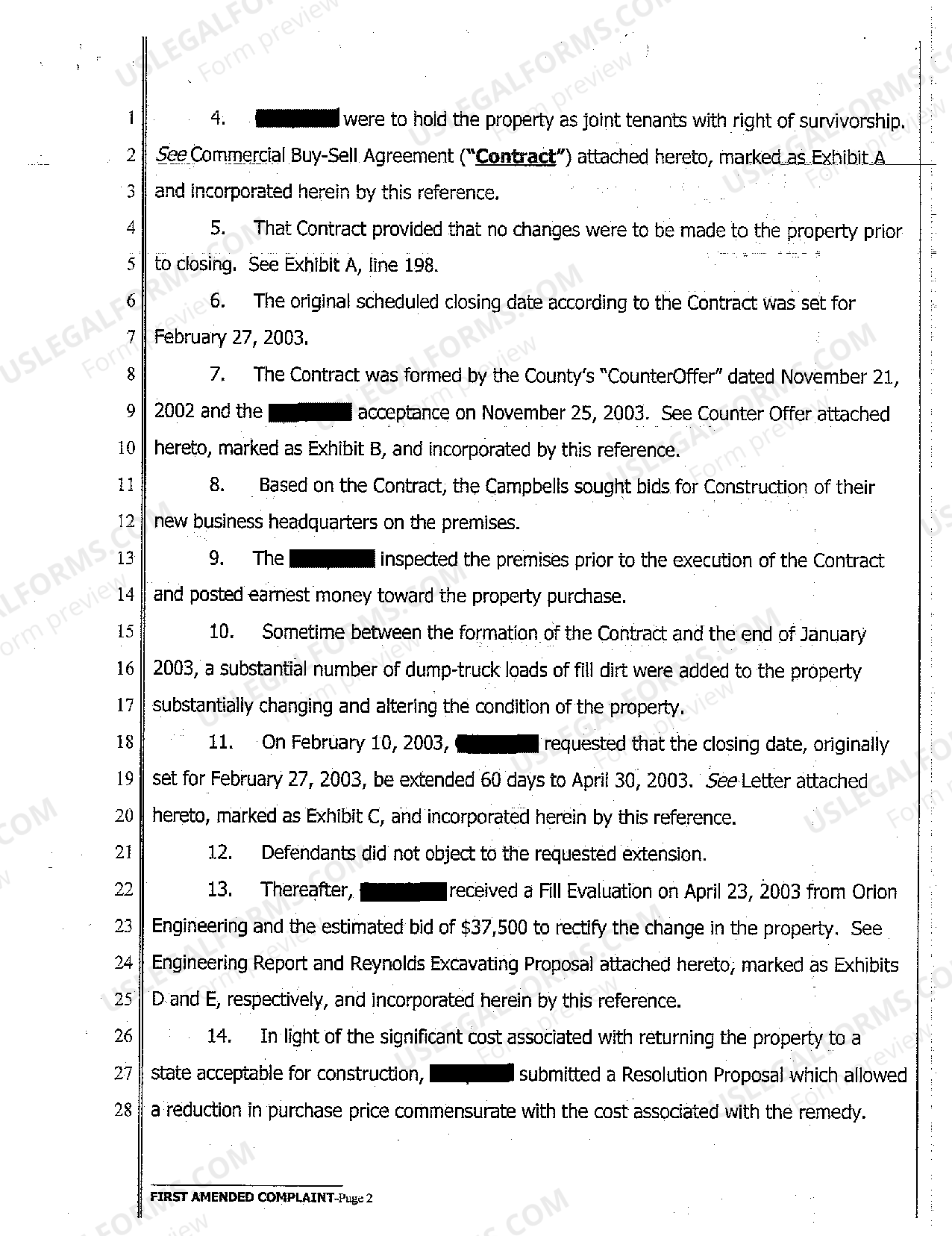 Sample Of Amended Complaint In Montana Withholding | US Legal Forms