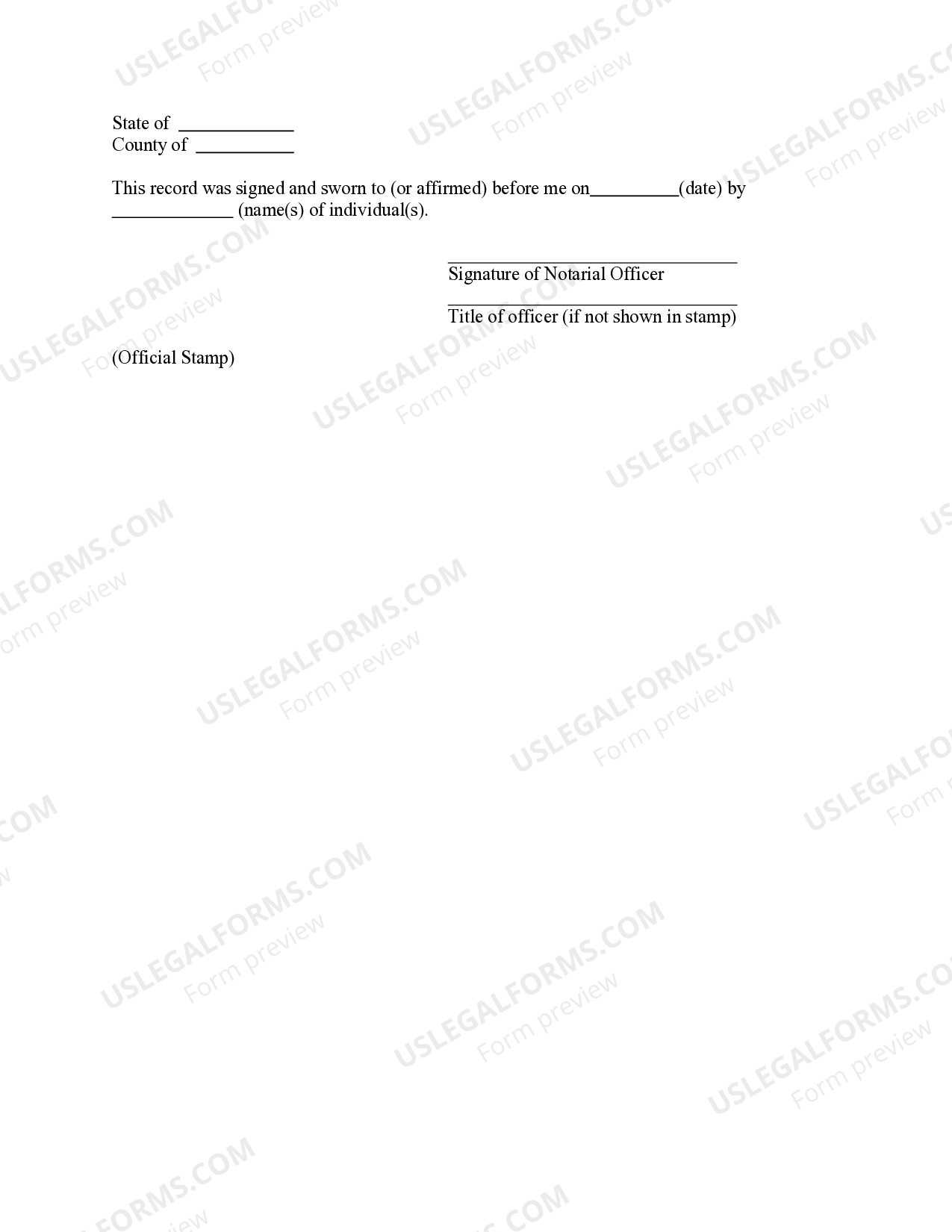 Montana Acknowledgment for Verification upon Oath | US Legal Forms