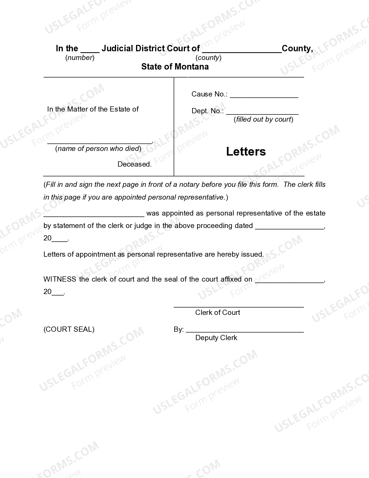 Montana Letters | US Legal Forms