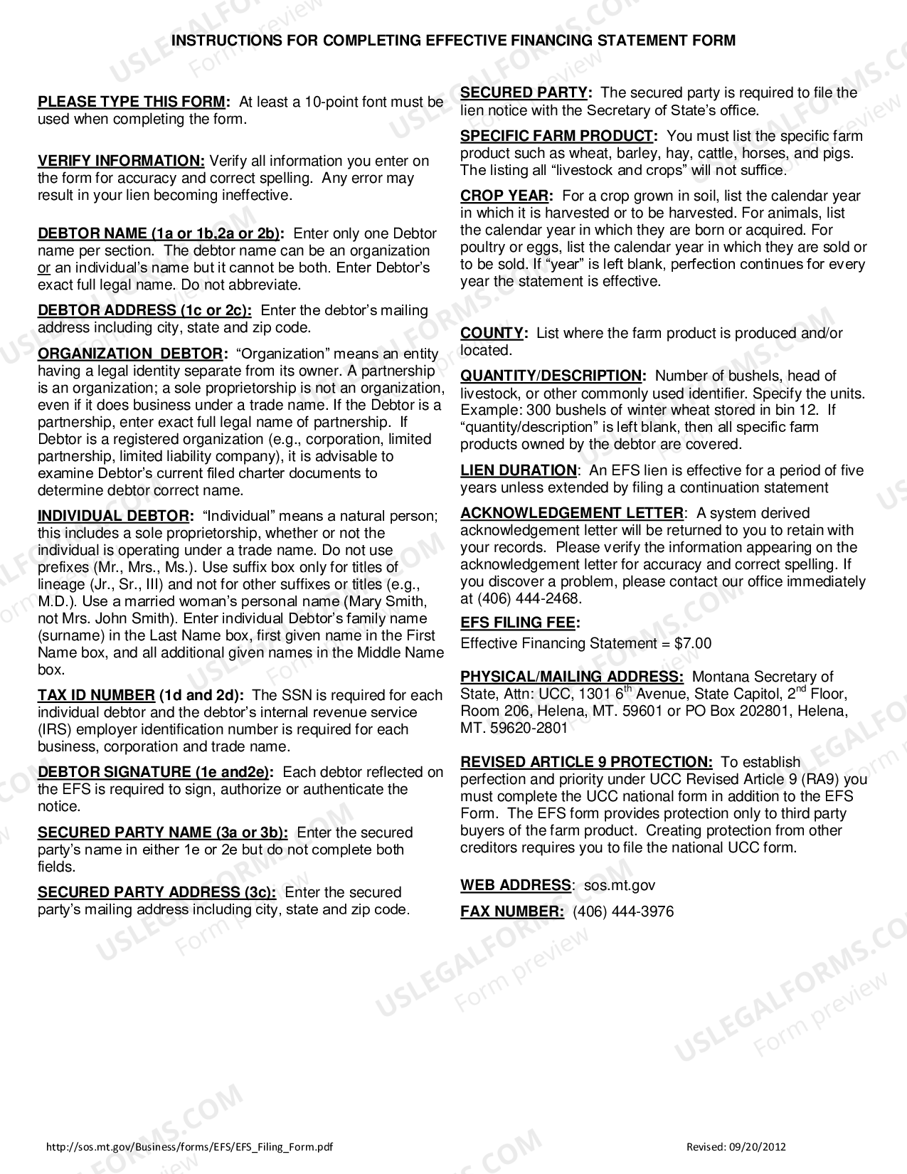 Montana UCC3 Financing Statement Amendment | US Legal Forms