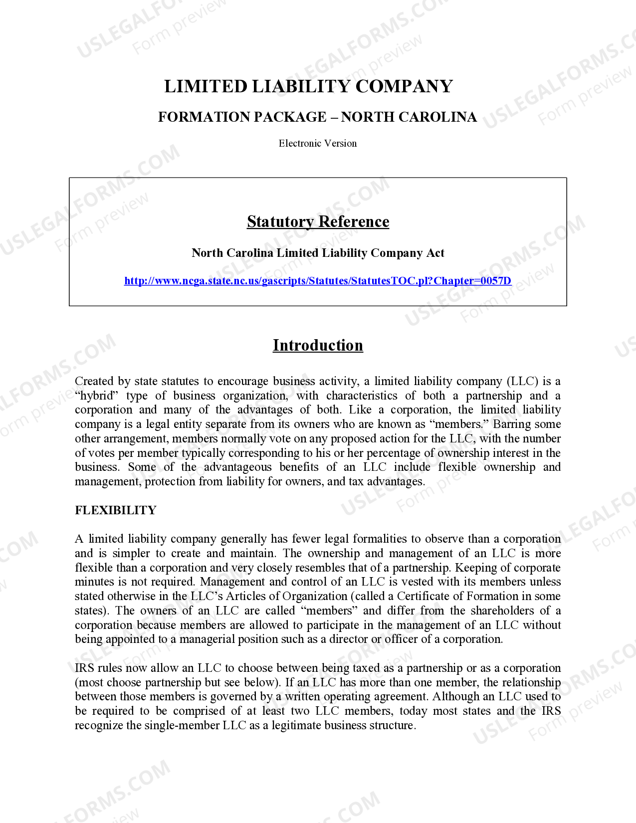 North Carolina Limited Liability Company LLC Formation Package - North ...