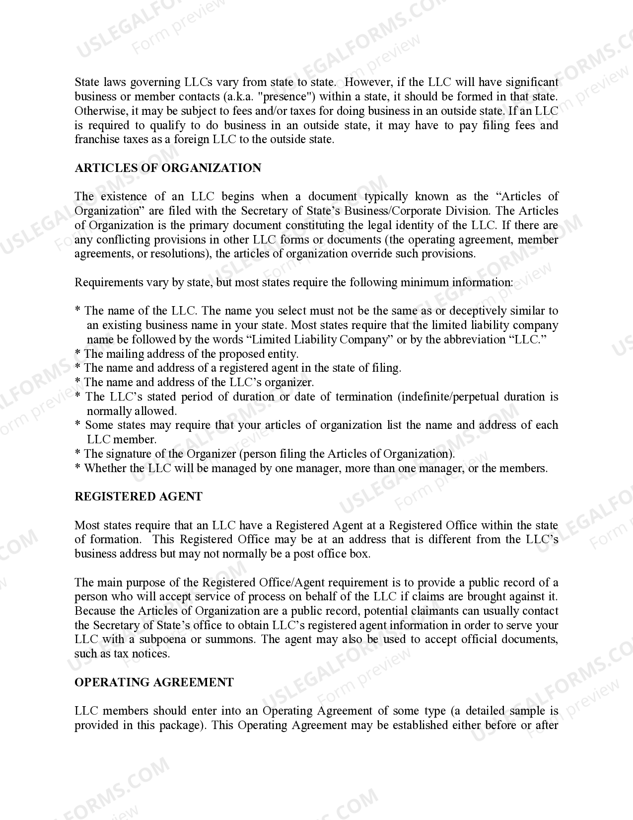 North Carolina Limited Liability Company LLC Formation Package - North ...