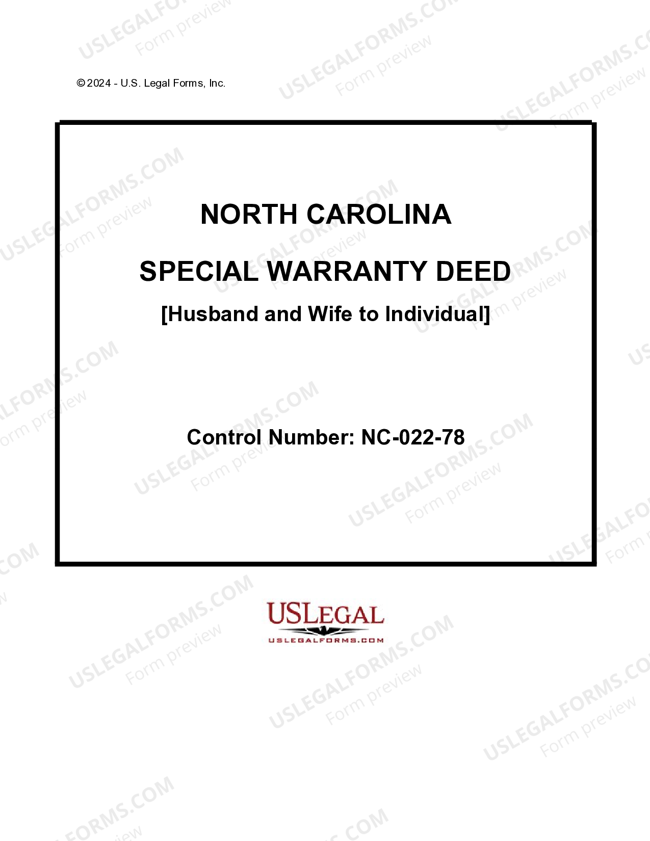North Carolina Special Warranty Deed - Special Warranty Deed | US Legal Forms
