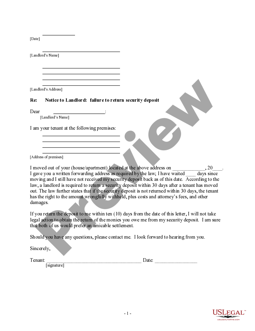 North Carolina Letter From Tenant To Landlord Containing Notice Of 