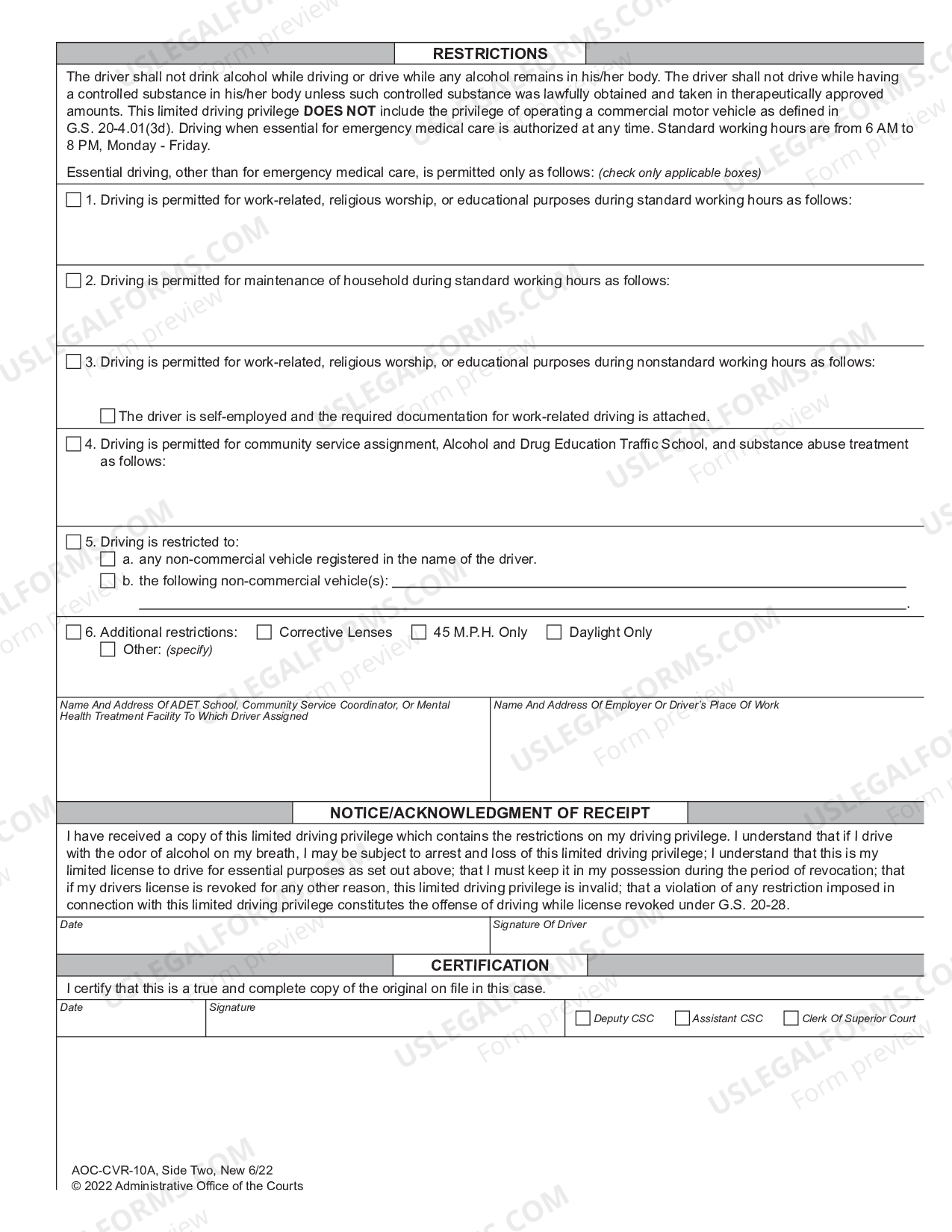 North Carolina Limited Driving Privilege Pretrial Revocation - Limited ...