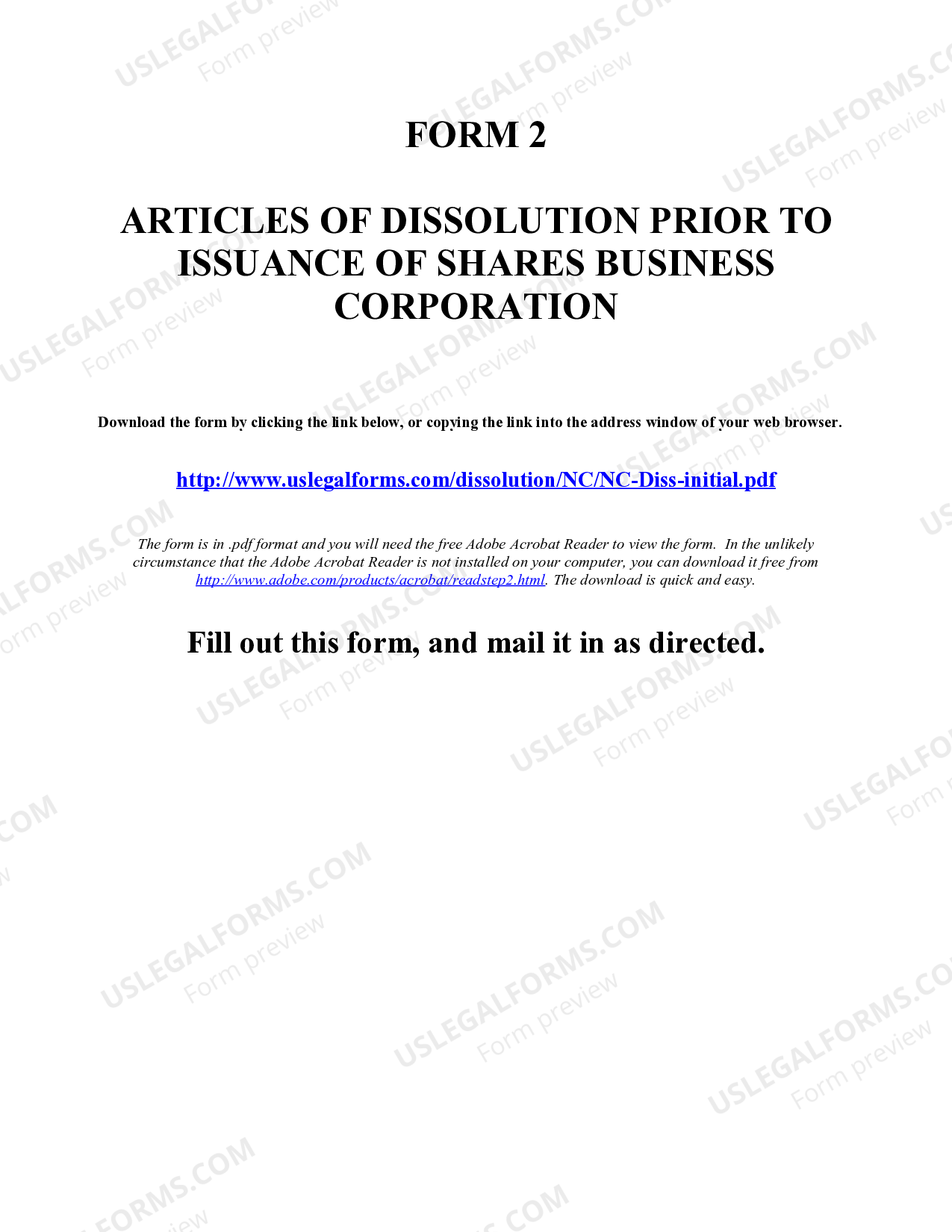 North Carolina Dissolution Package to Dissolve Corporation ...