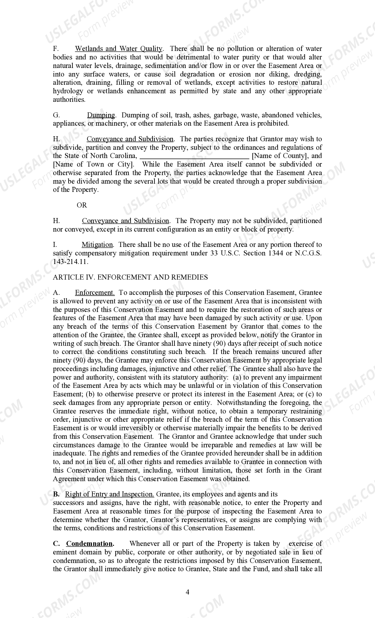 North Carolina Utility Easement Laws | US Legal Forms