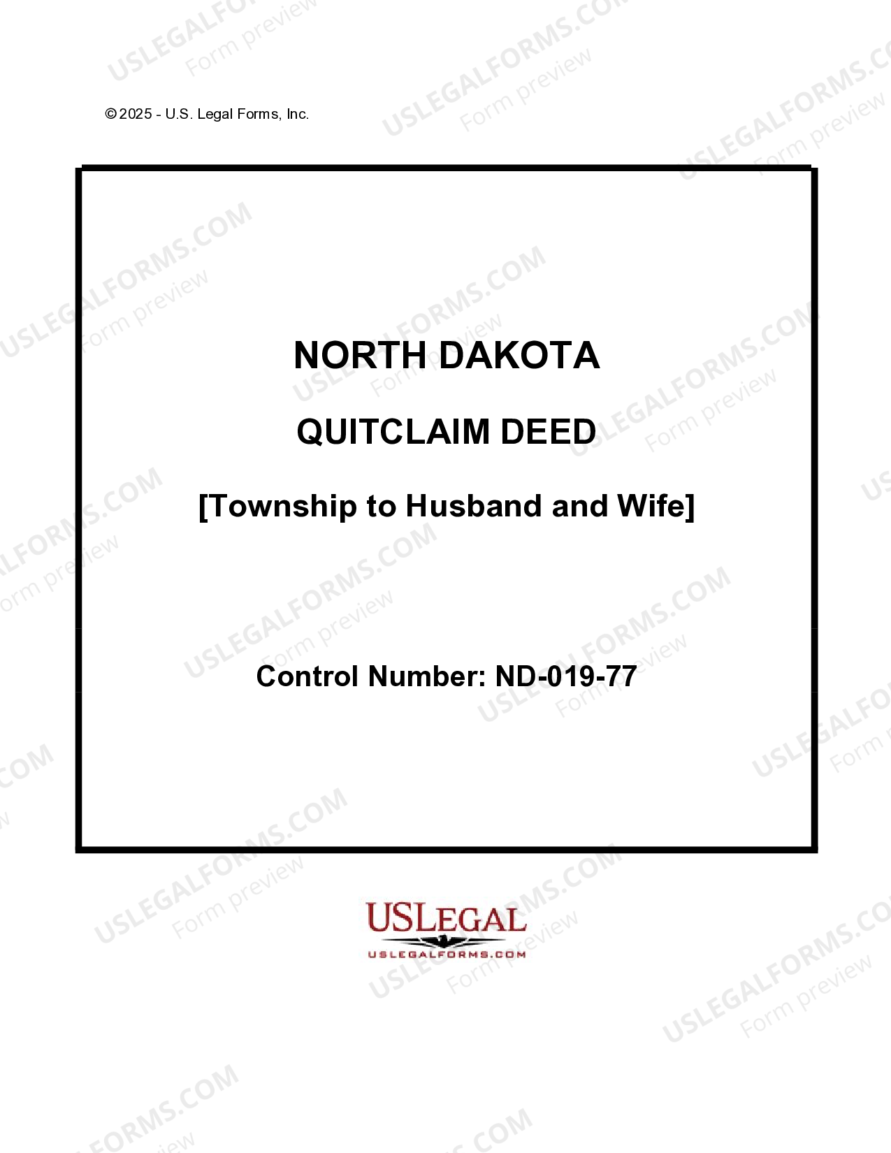 North Dakota Quitclaim Deed from a Township to Husband and Wife | US Legal Forms