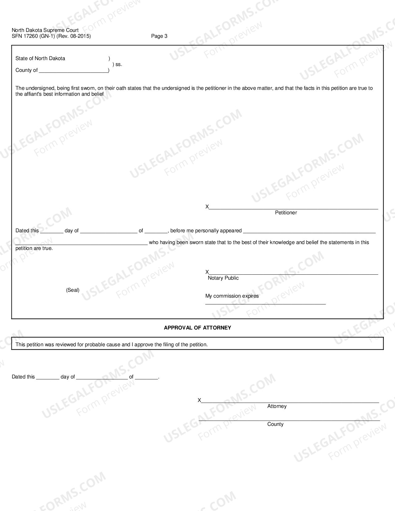 North Dakota Petition for Involuntary Commitment - Petition For ...