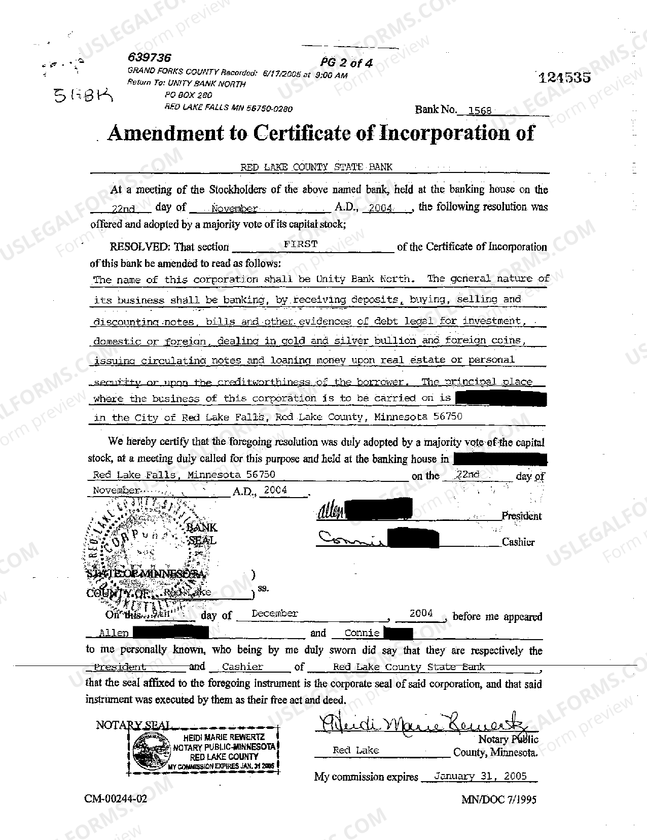 North Dakota Amendment to Certificate of Incorporation - North Dakota ...