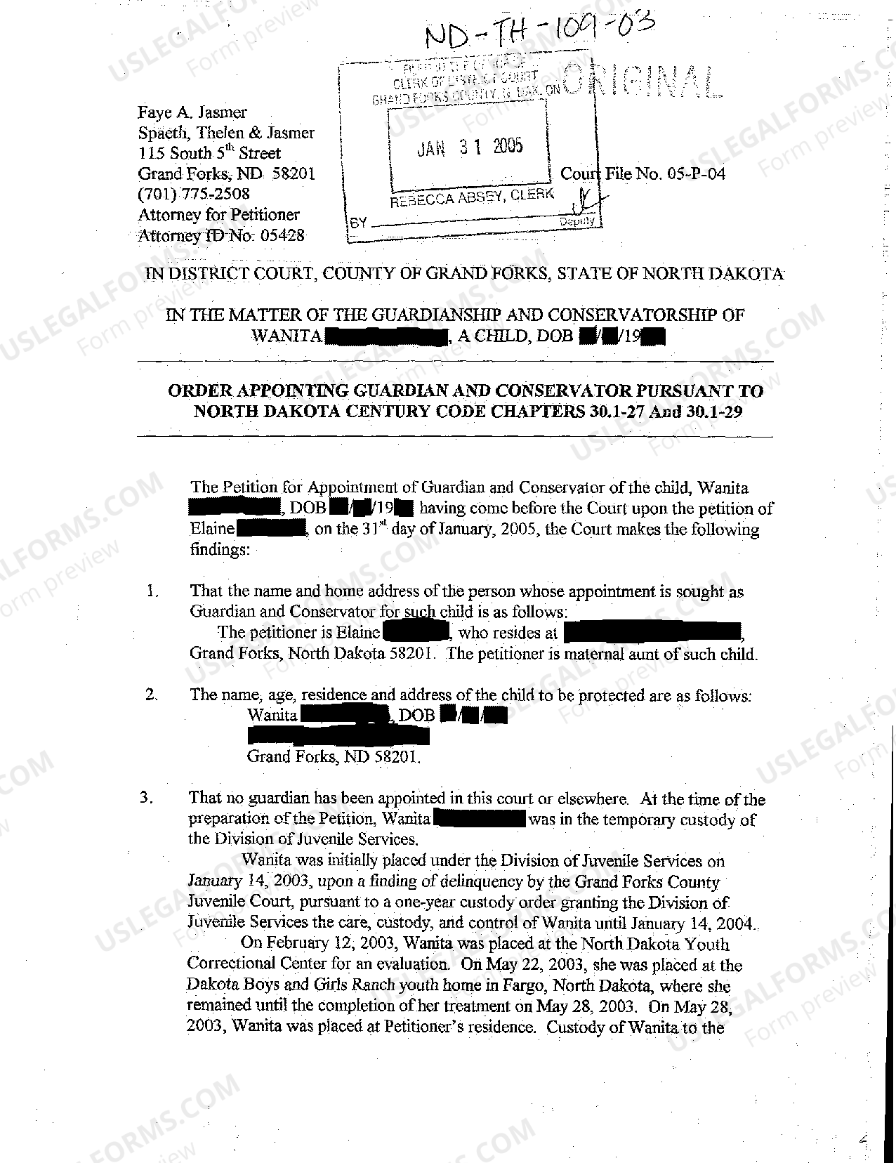 North Dakota Order Appointing Guardian and Conservator | US Legal Forms