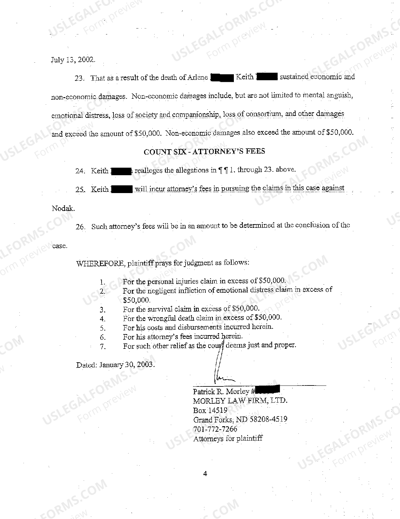 Complaint For Wrongful Death Formula | US Legal Forms