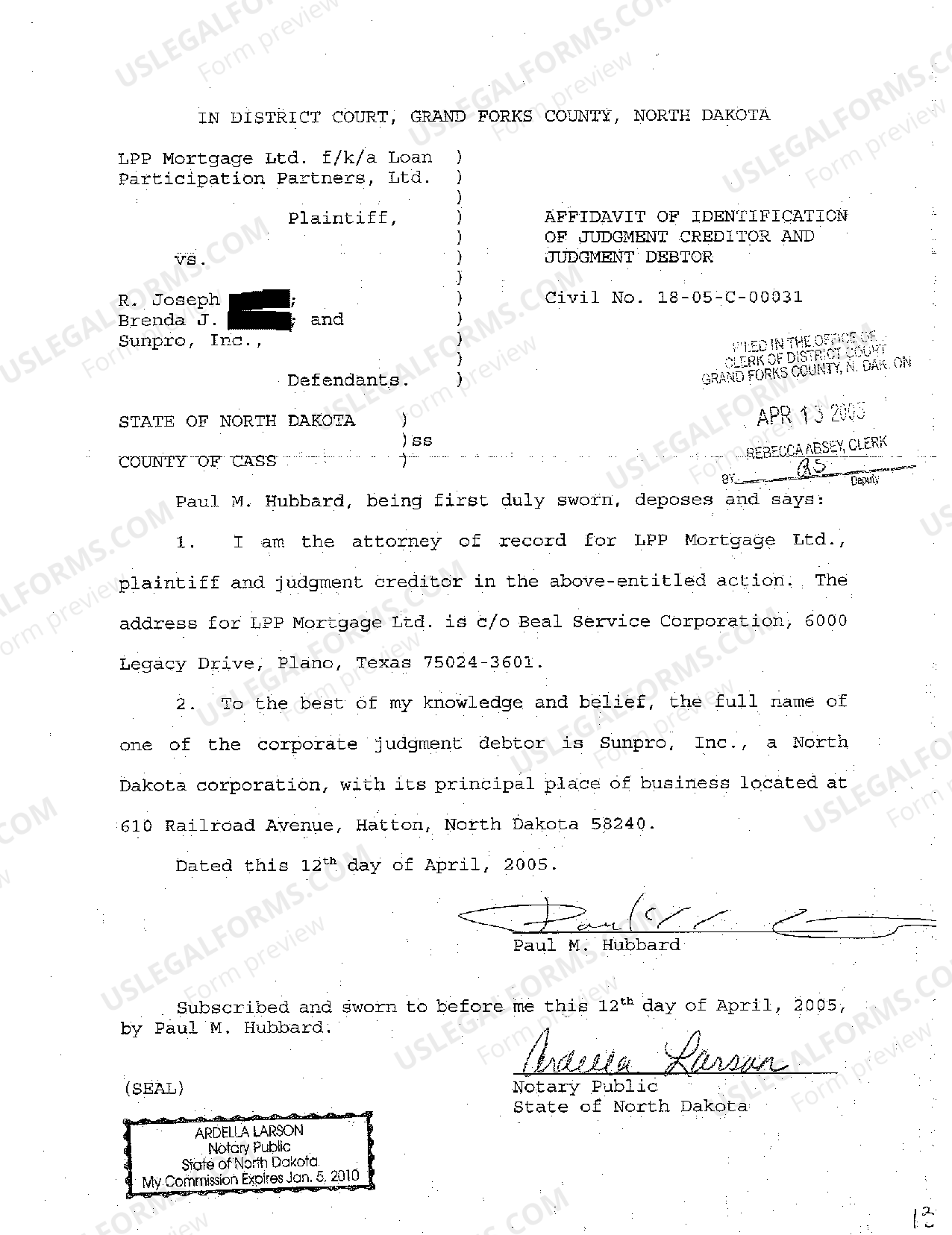 North Dakota Notice of Motion and Motion for Judgment by Default Rule 3 ...