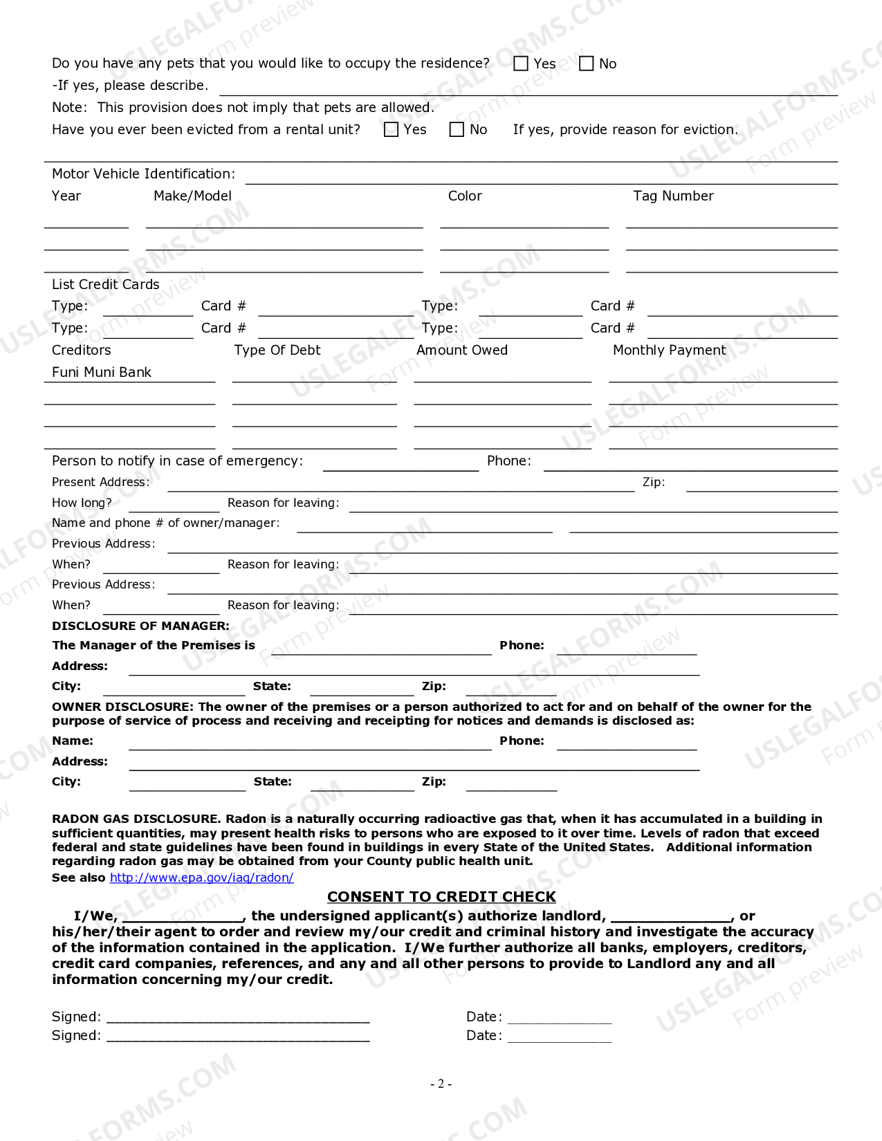 Nebraska Rental Application Form | US Legal Forms