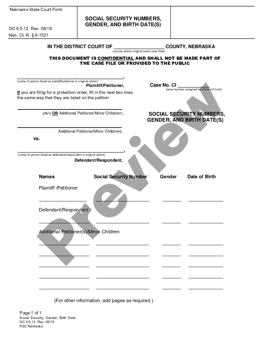 Nebraska Social Security Numbers Gender And Birth Dates How Are