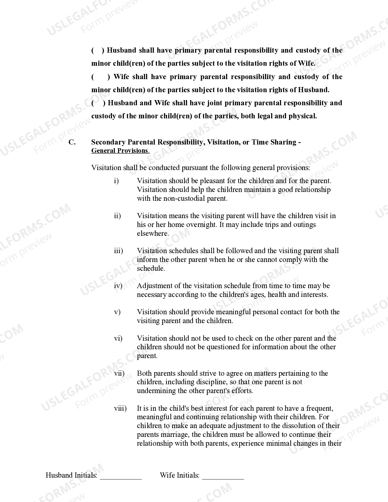 Nebraska Marital Domestic Separation and Property Settlement Agreement ...