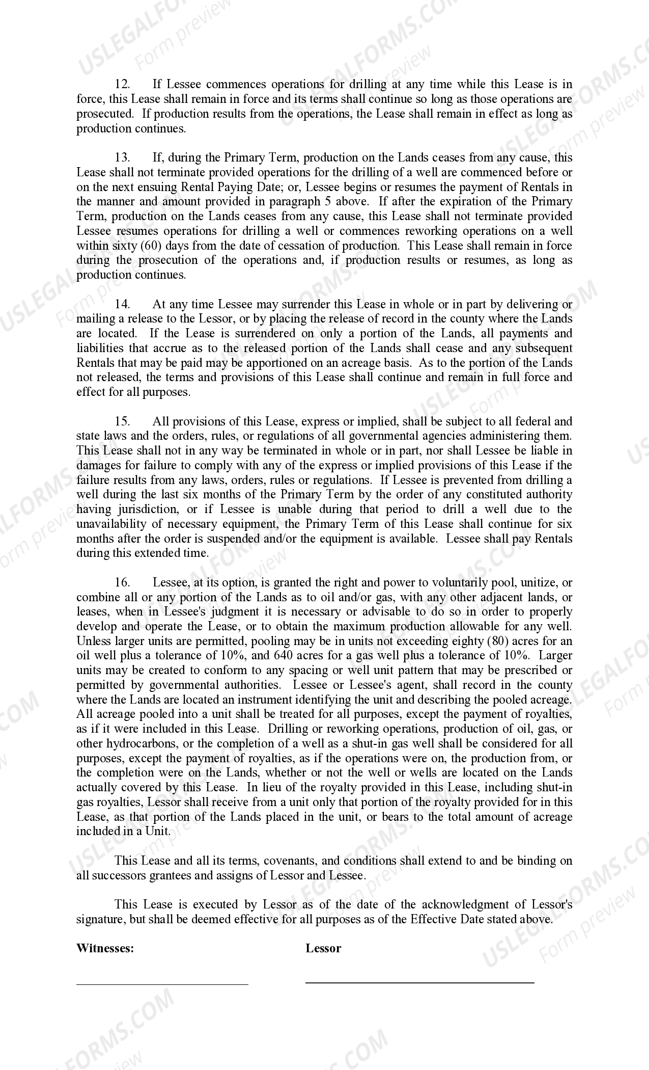 Nebraska Producers 88 Rental Lease Pooling Provision | US Legal Forms