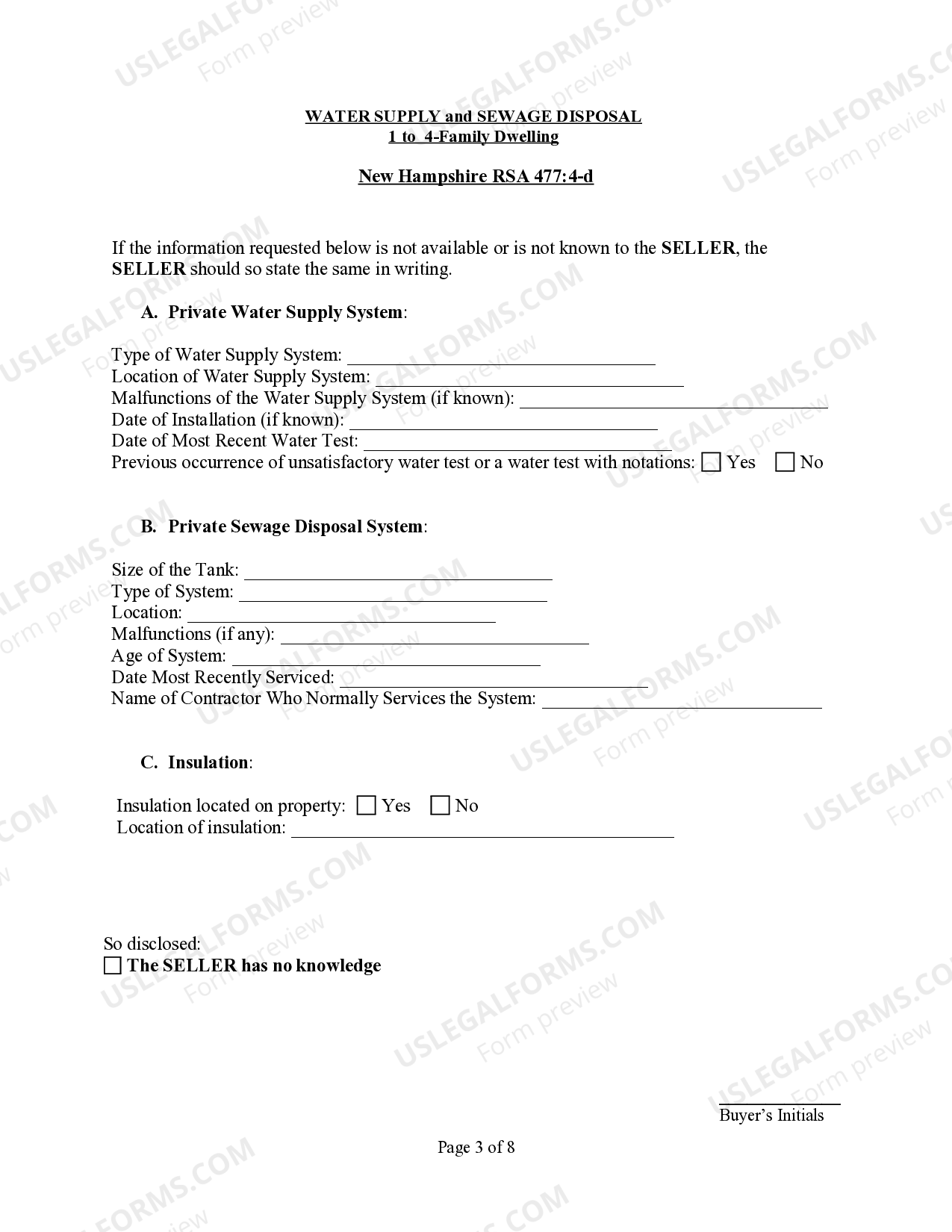 New Hampshire Commercial Real Estate Sales Disclosure Statement ...